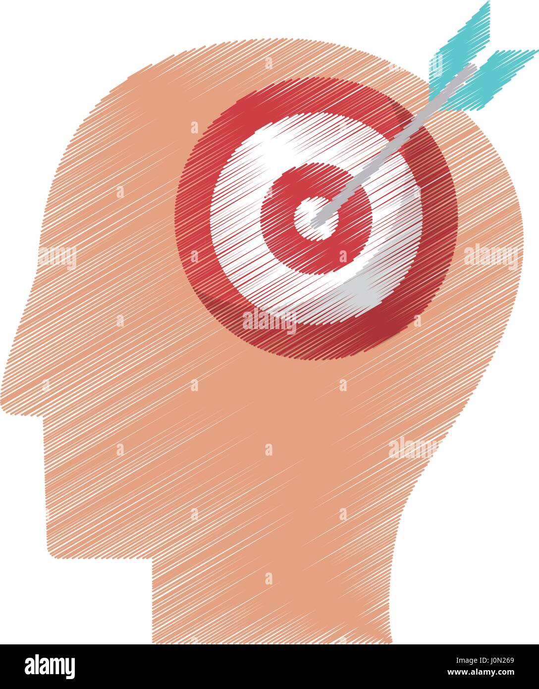 Tête de profil de dessin objectif cible Image Vectorielle Stock - Alamy