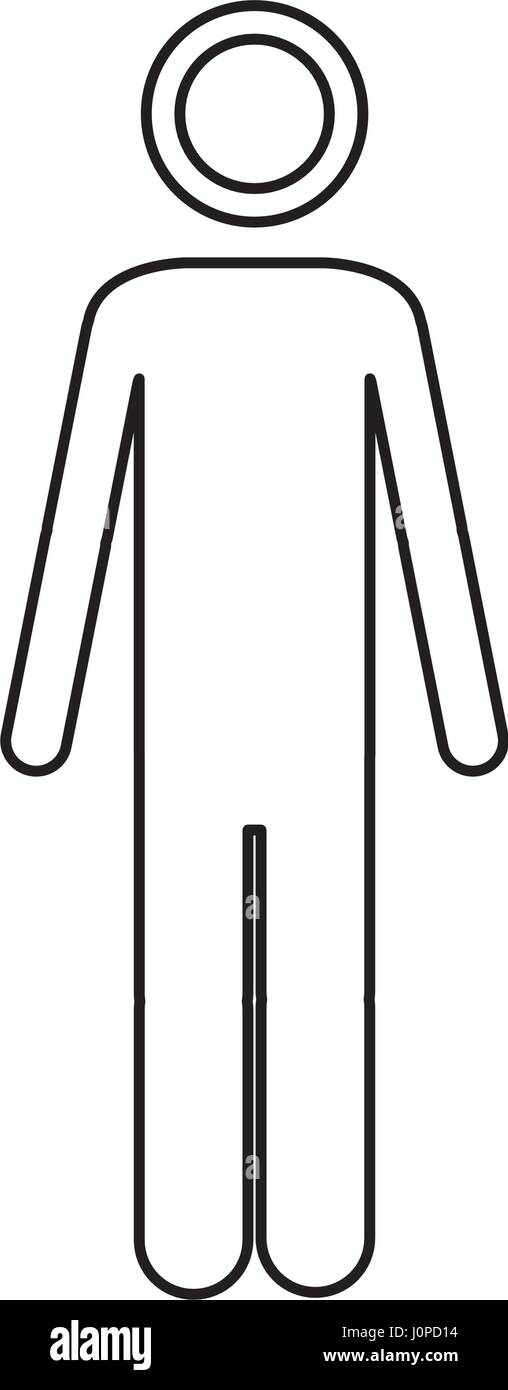 Contour de l'homme pictogramme monochrome Image Vectorielle Stock - Alamy