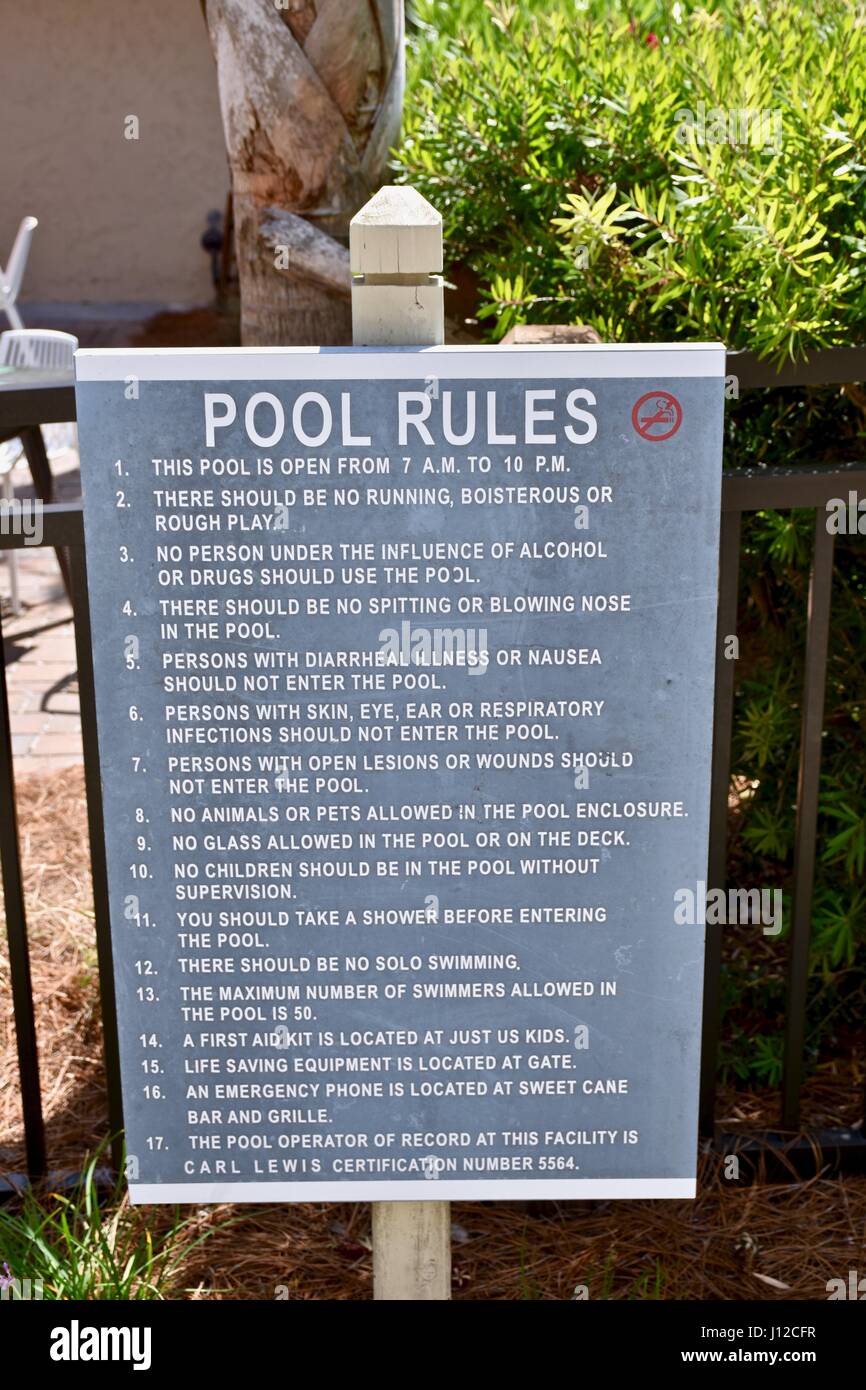 Pool sign Banque de photographies et d’images à haute résolution - Alamy