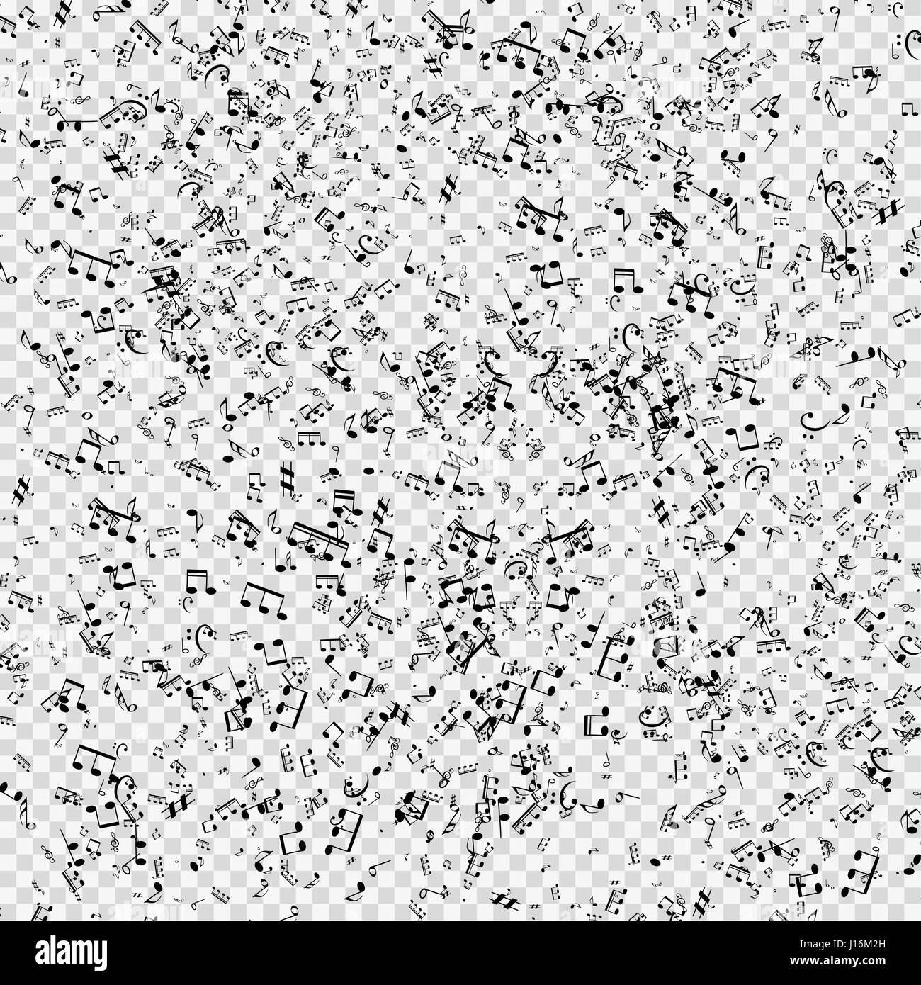 Série de notes de musique avec clé de sol sur fond transparent Image ...