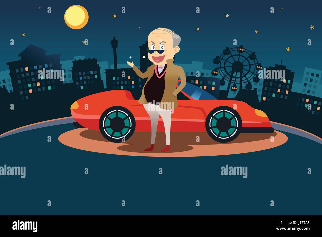 Homme dans une voiture de luxe Banque d'images vectorielles - Alamy