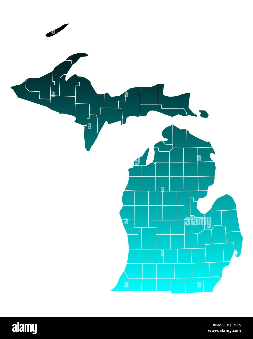 Michigan map Banque de photographies et d’images à haute résolution - Alamy