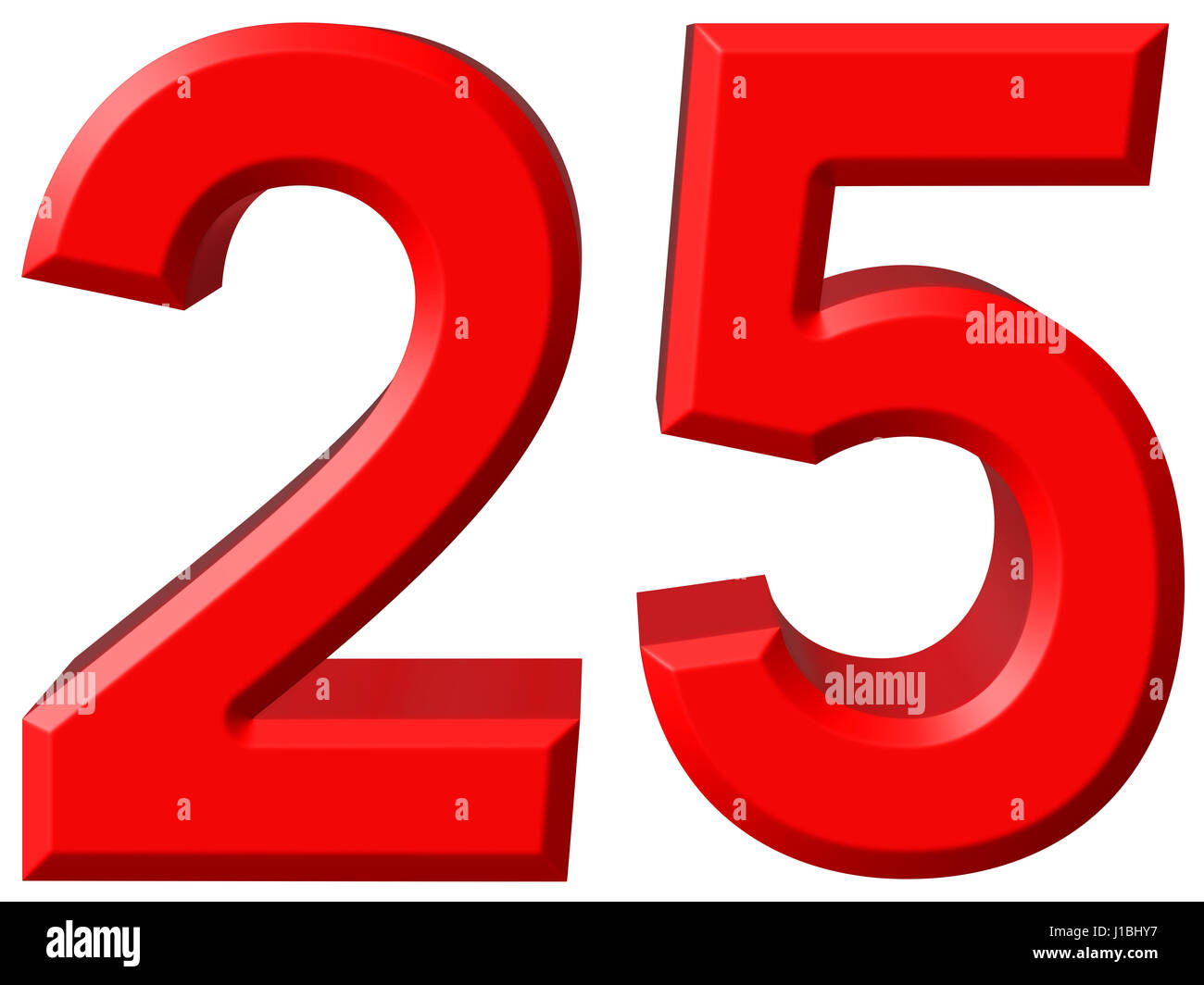 Chiffre 25, vingt-cinq, isolé sur fond blanc, 3D render Photo Stock - Alamy