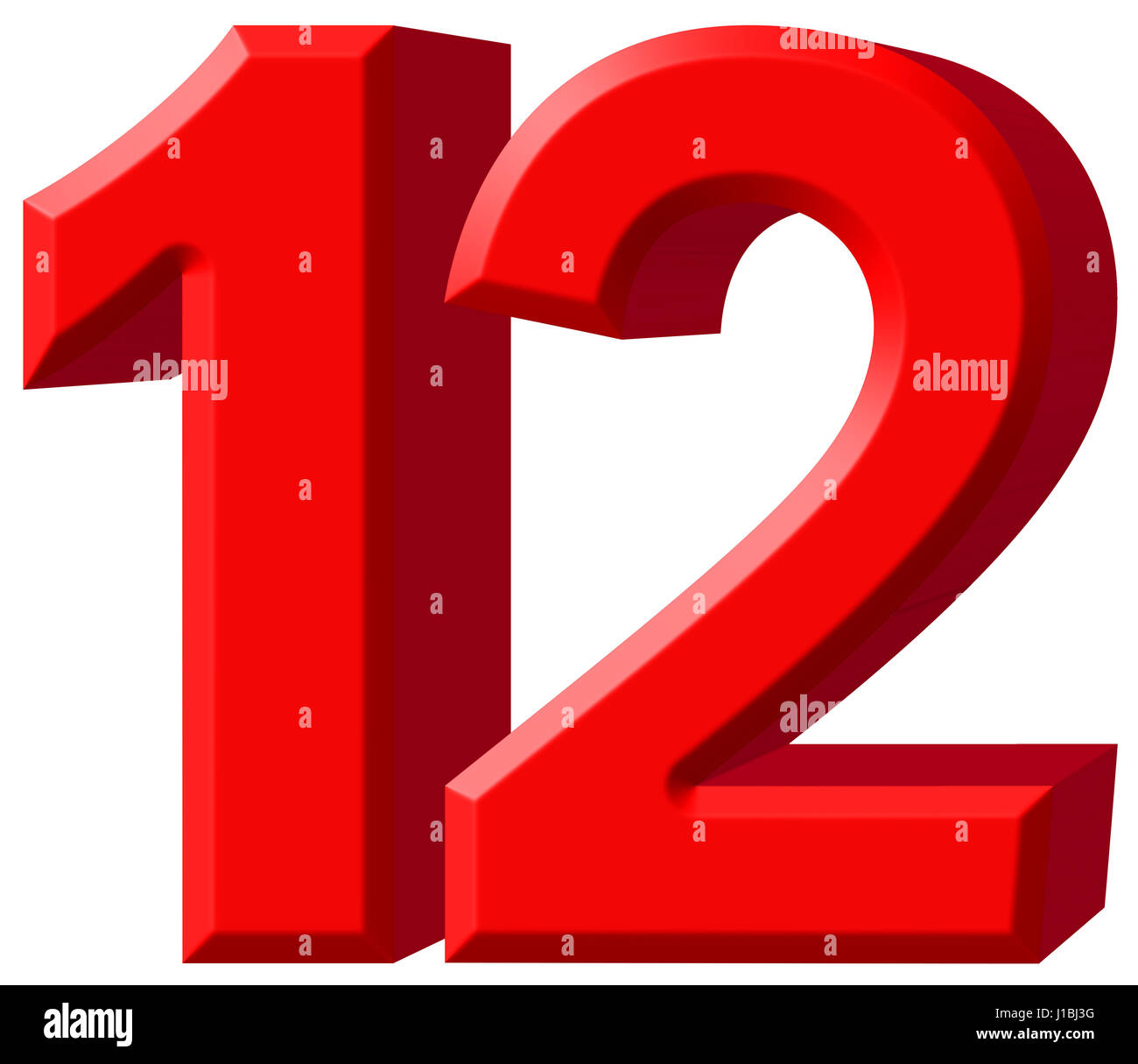 Numeral 12 twelve isolated on Banque de photographies et d’images à ...