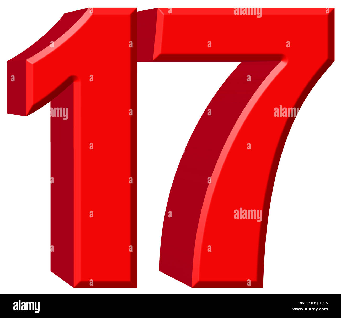 Numeral 17 seventeen isolated on Banque de photographies et d’images à ...
