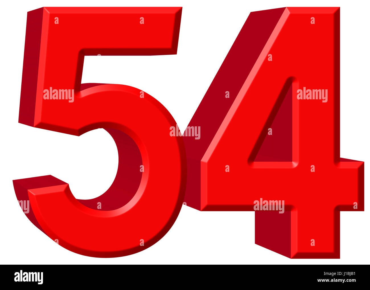 Chiffre 54, cinquante-quatre, isolé sur fond blanc, 3D render Photo ...