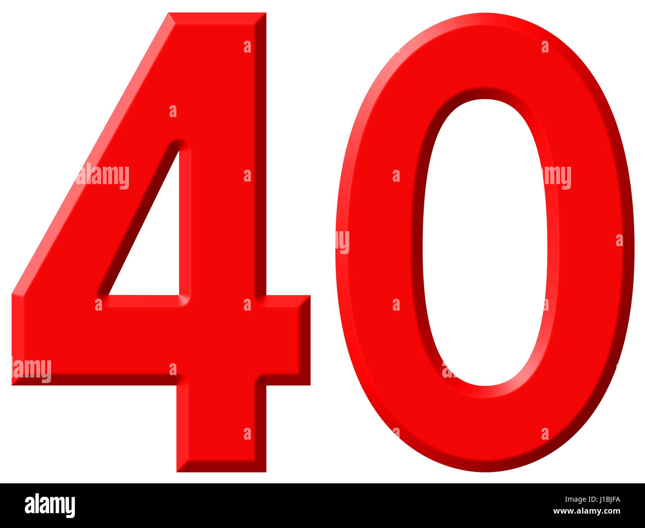 40, 40, chiffre isolé sur fond blanc, 3D render Photo Stock - Alamy