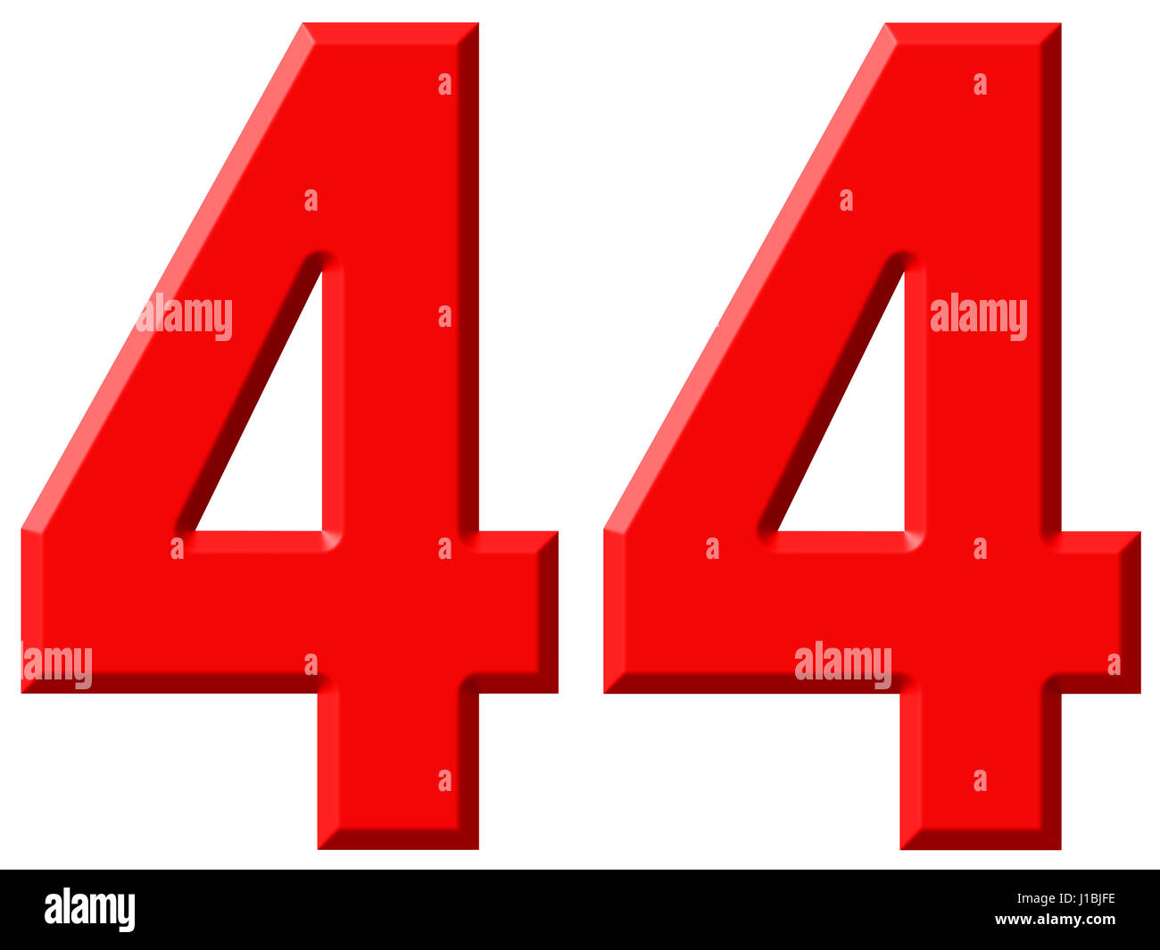 Chiffre 44, quarante-quatre, isolé sur fond blanc, 3D render Photo ...