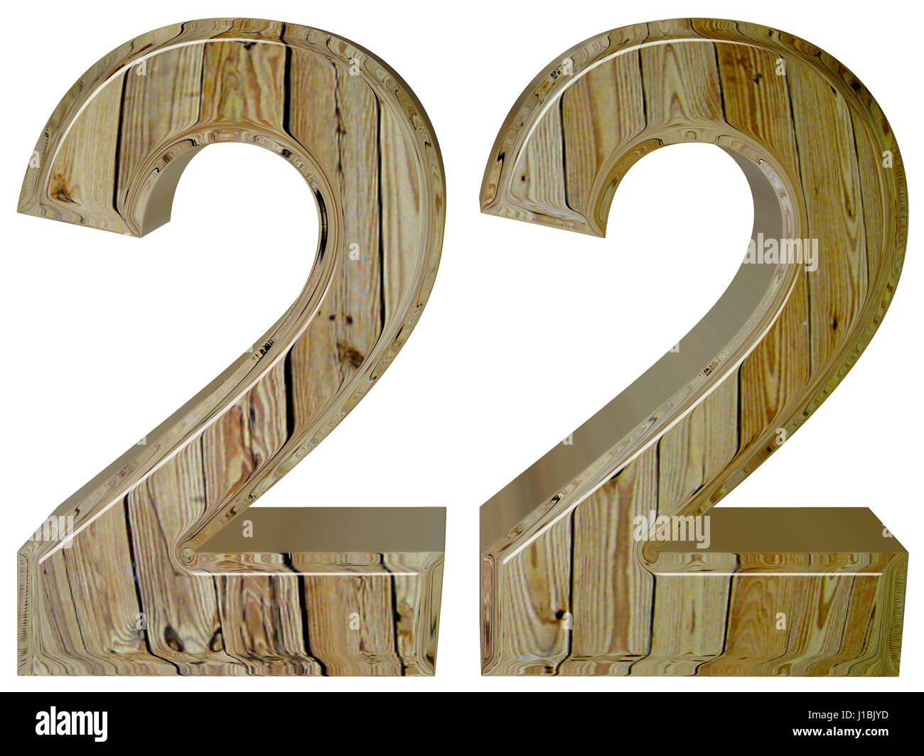 Chiffre 22, vingt-deux, isolé sur fond blanc, 3D render Photo Stock - Alamy