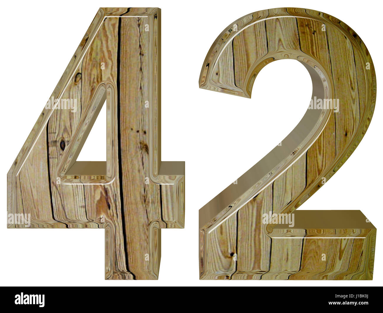 Chiffre 42, quarante deux, isolé sur fond blanc, 3D render Photo Stock ...
