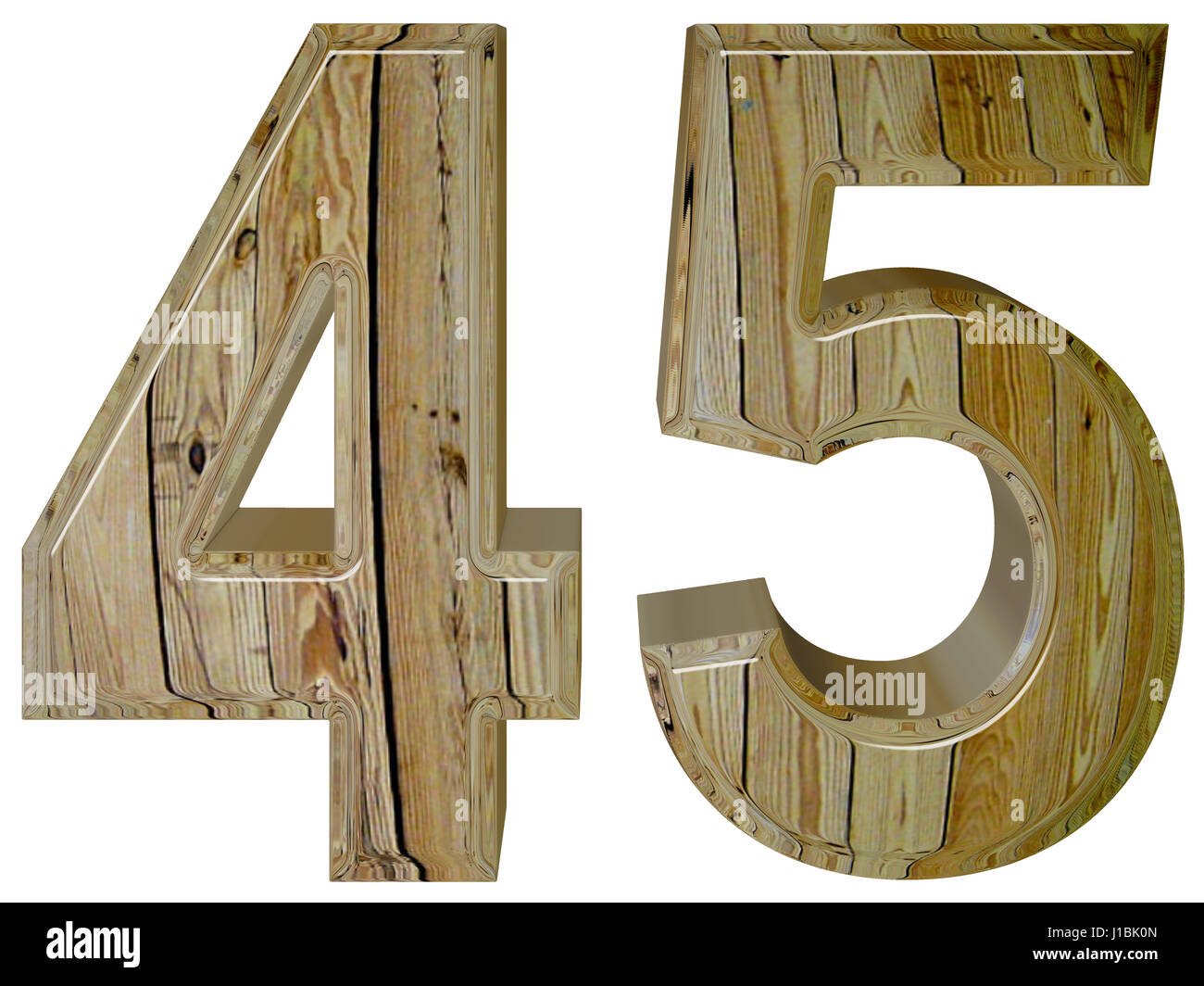 Chiffre 45, quarante cinq, isolé sur fond blanc, 3D render Photo Stock ...