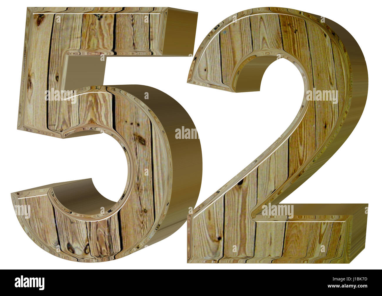 Chiffre 52, cinquante-deux, isolé sur fond blanc, 3D render Photo Stock ...