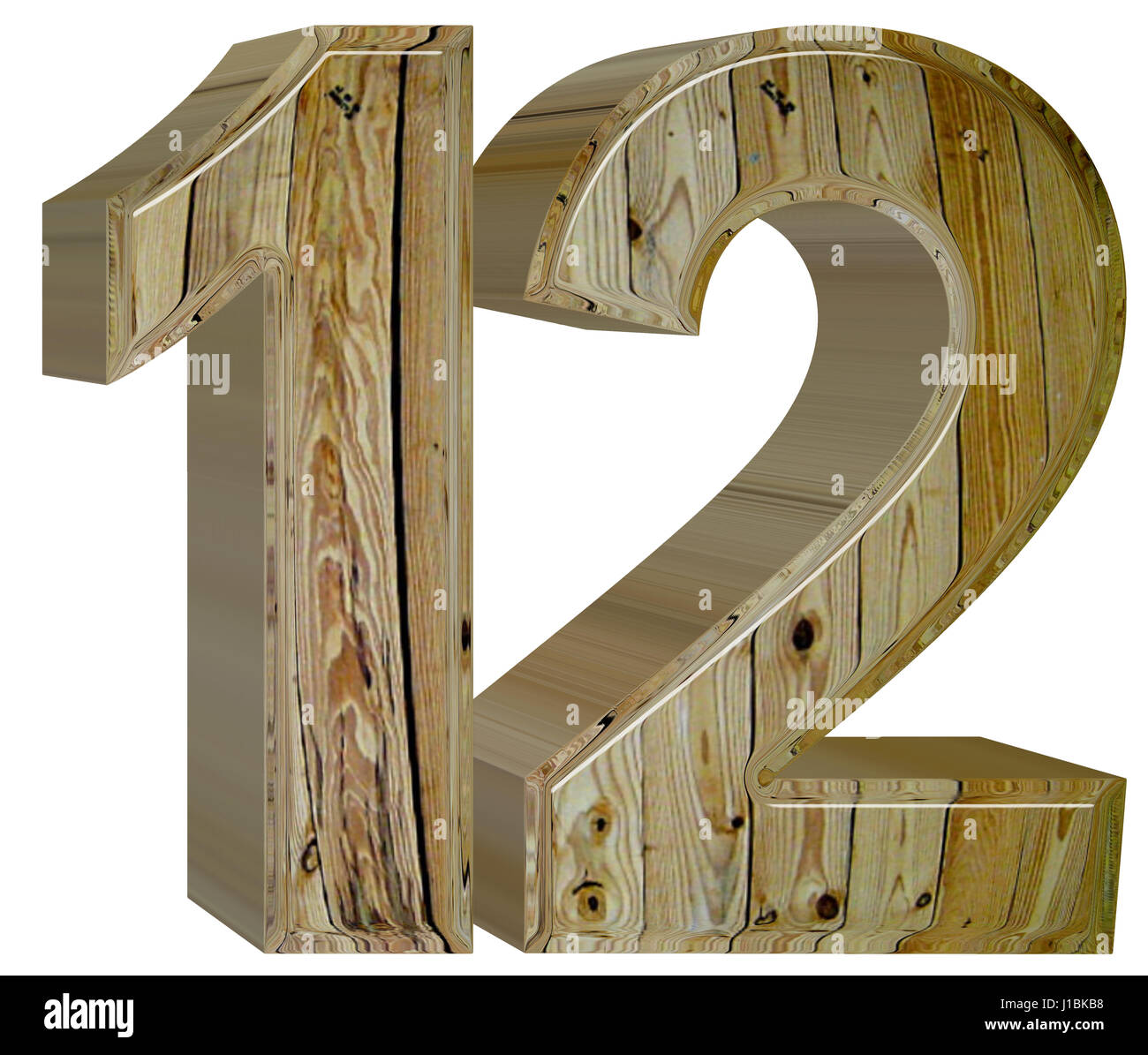 12, 12, chiffre isolé sur fond blanc, 3D render Photo Stock - Alamy