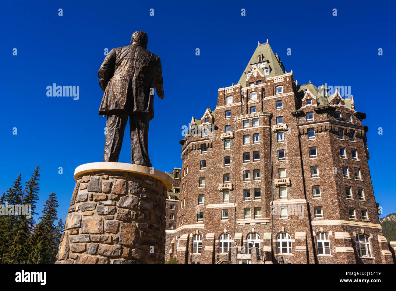 William C. Van Horne statue au Banff Springs Hotel, Banff National Park ...