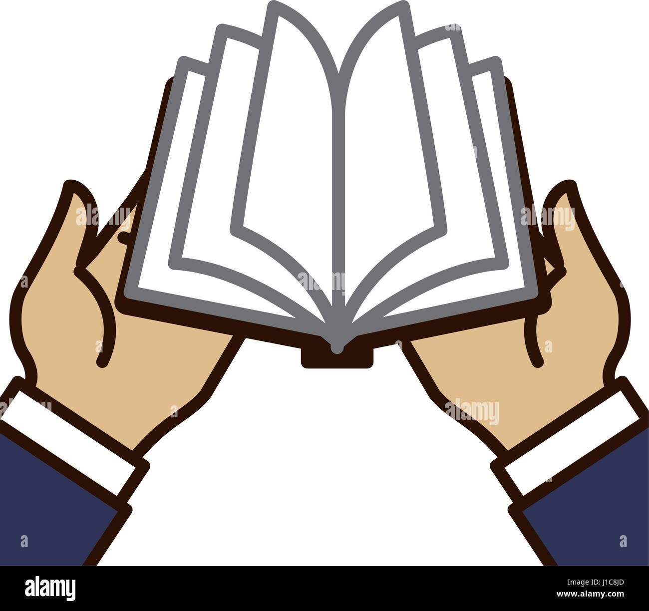 Mains tenant un livre Banque d'images vectorielles - Alamy