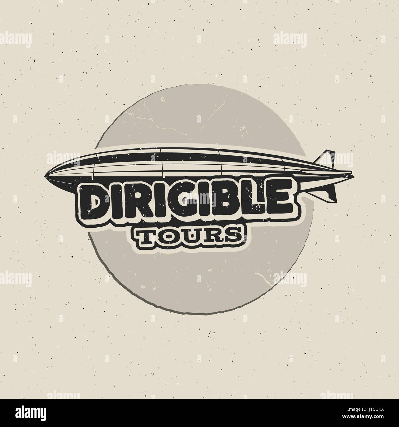 Dirigeable Vintage logo design. Badge dirigeable rétro, de l'affiche ...