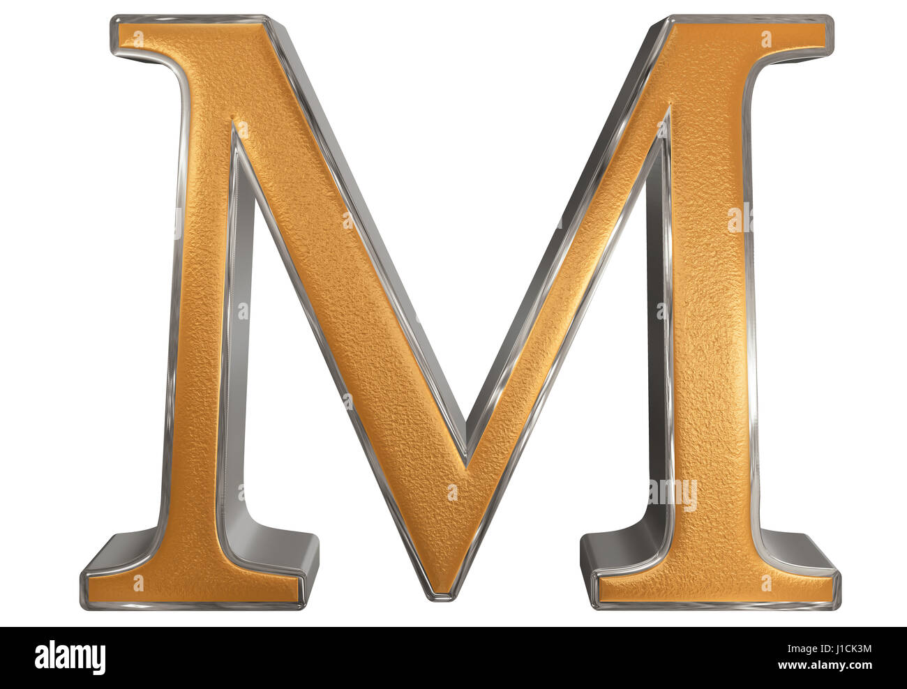 Lettre majuscule M, isolé sur blanc, 3D illustration Photo Stock - Alamy