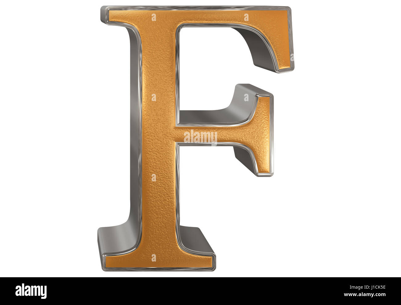 Lettre majuscule F, isolé sur blanc, 3D illustration Photo Stock - Alamy