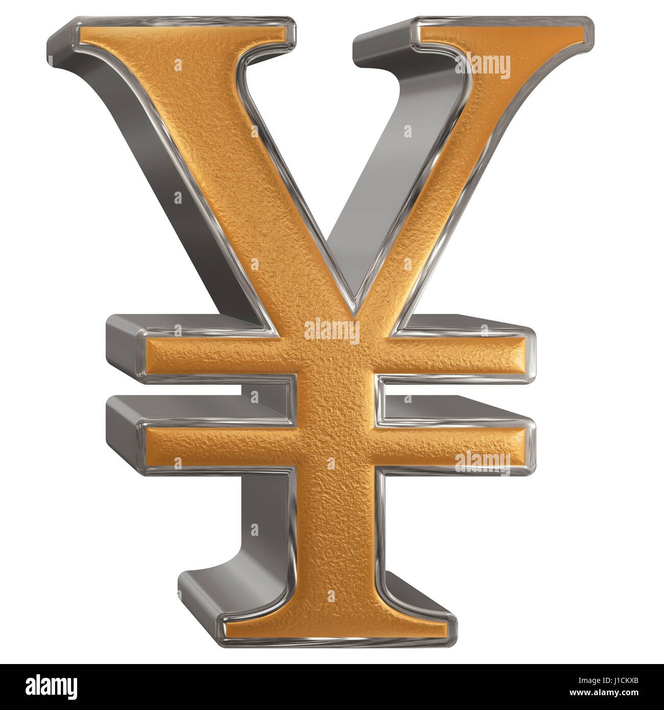 Symbole du yen japonais, isolé sur fond blanc, 3D illustration Photo ...