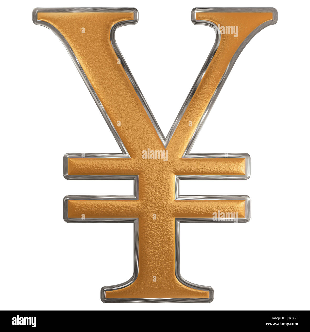 Symbole du yen japonais, isolé sur fond blanc, 3D illustration Photo ...