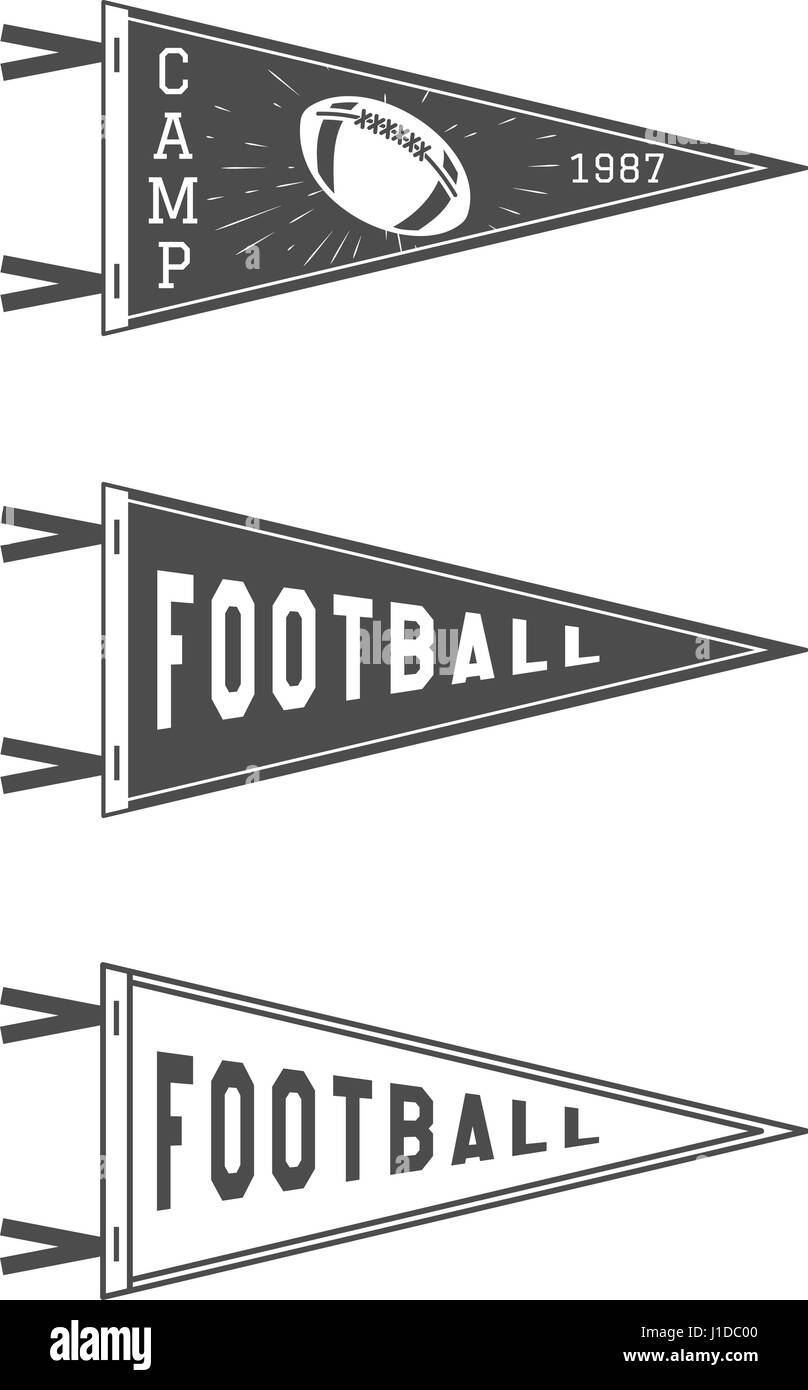 College Football Fanion Drapeaux Set. Pendentif Football vecteur d ...