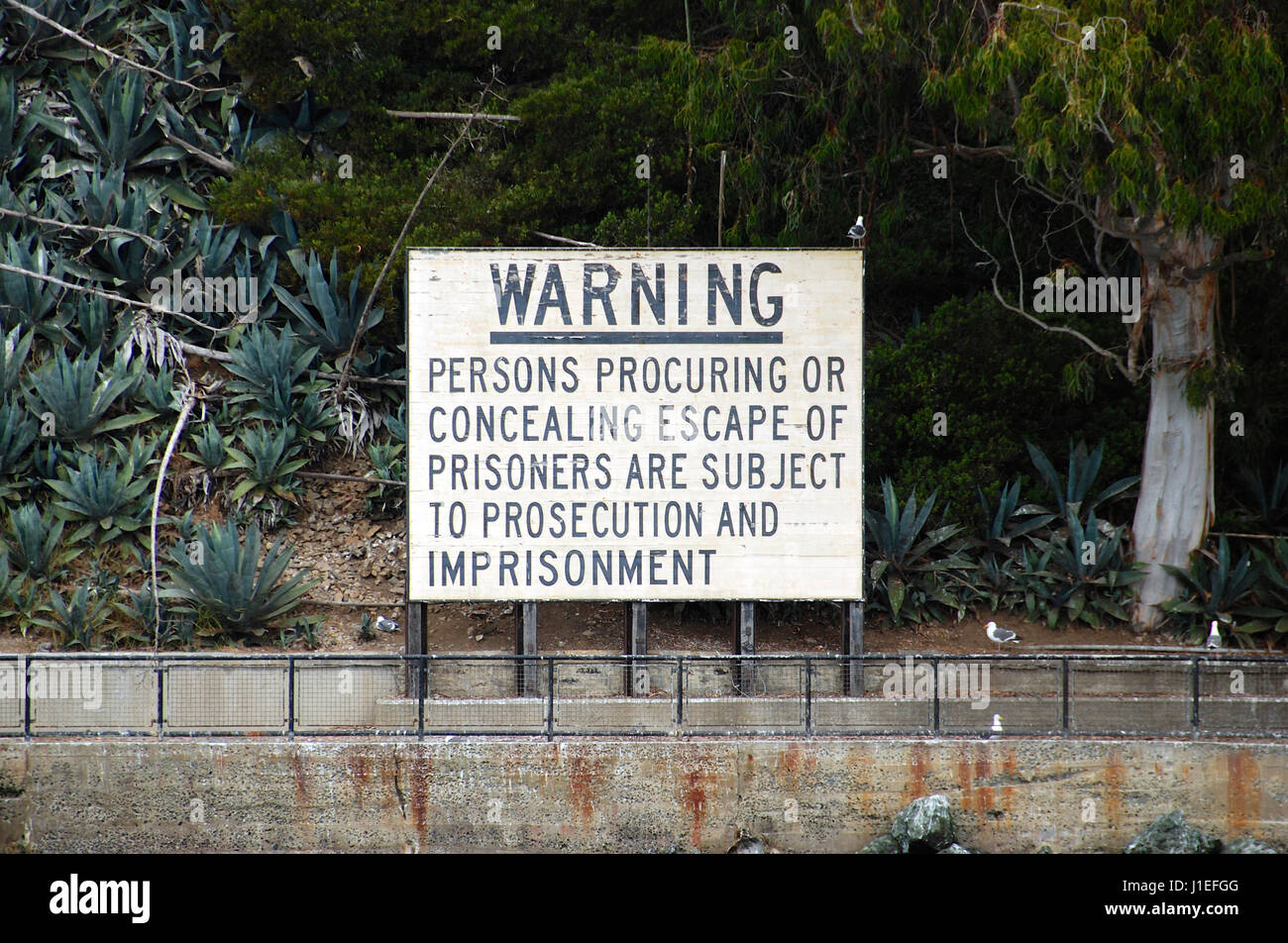 Alcatraz prison warning sign san Banque de photographies et d’images à ...