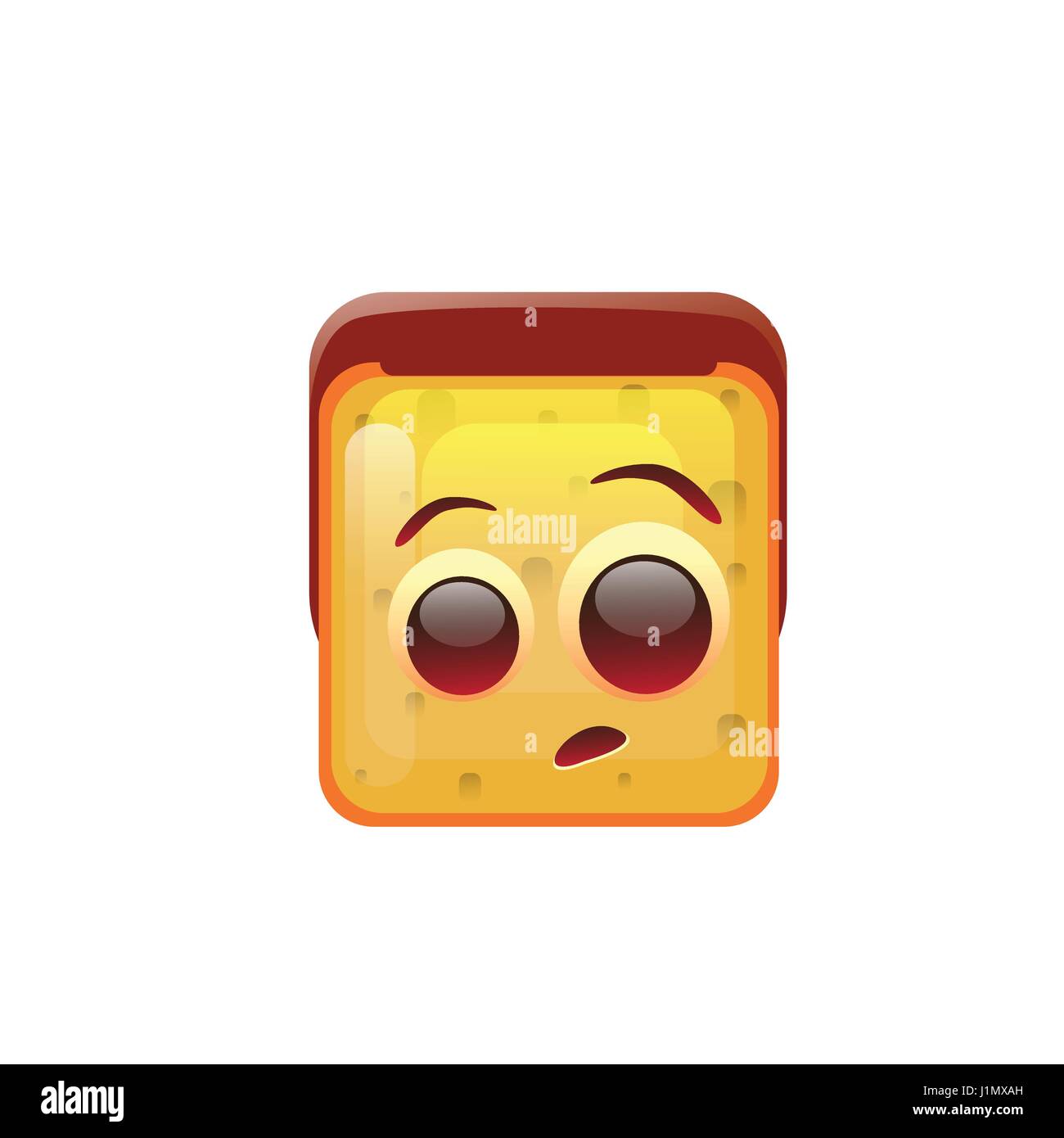 Emoticon smiley yellow confused Banque de photographies et d’images à ...