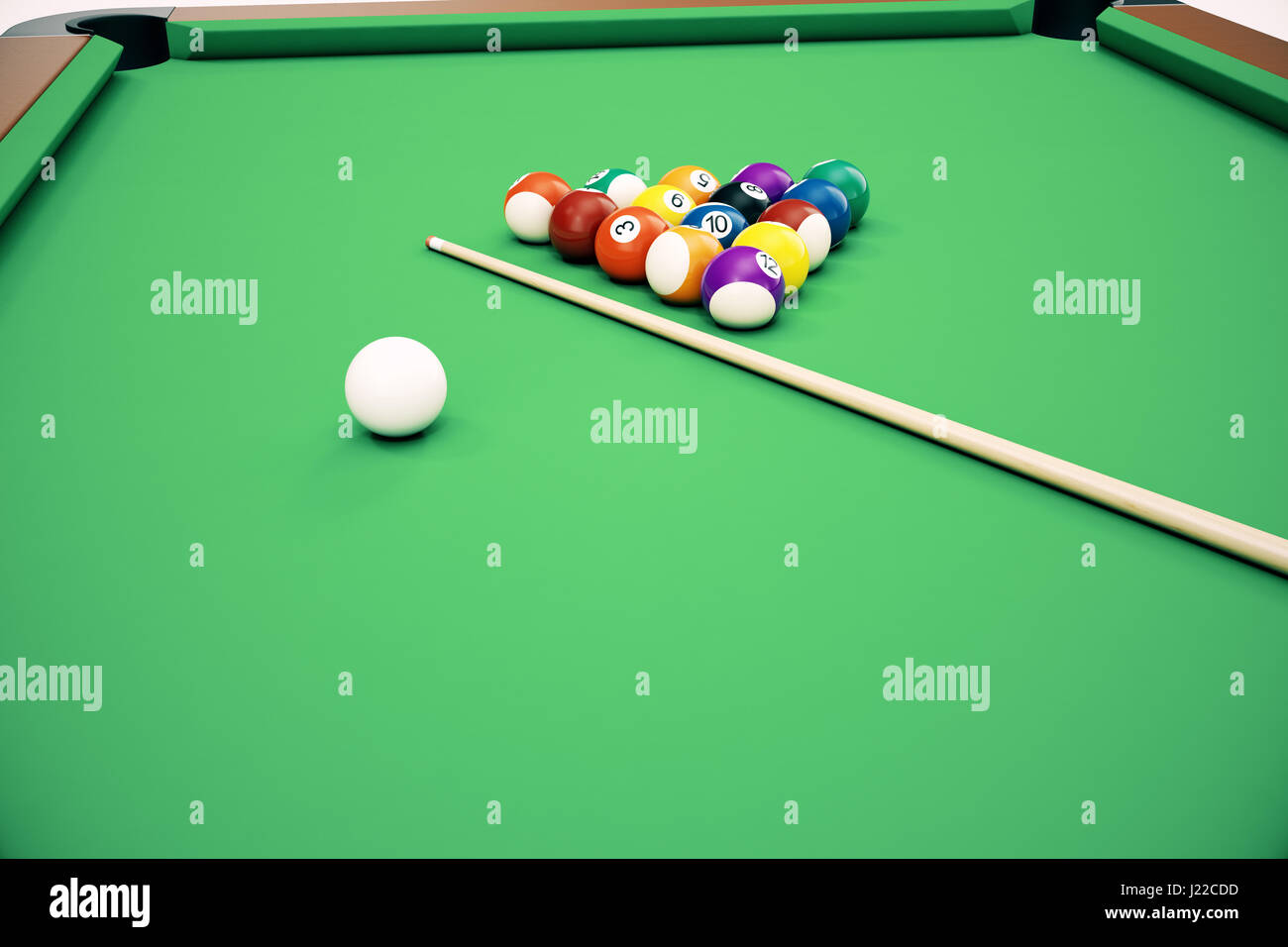 Illustration 3D pool américain snooker balls background. Billard ...