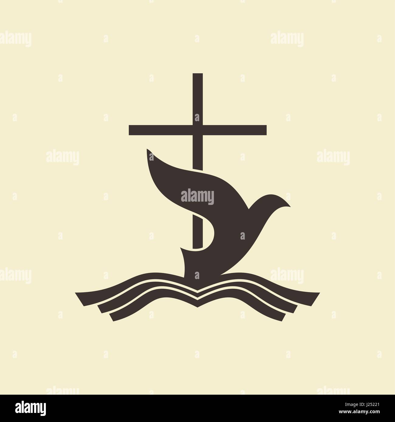 La croix de Jésus, la bible ouverte et la colombe - un symbole de l ...