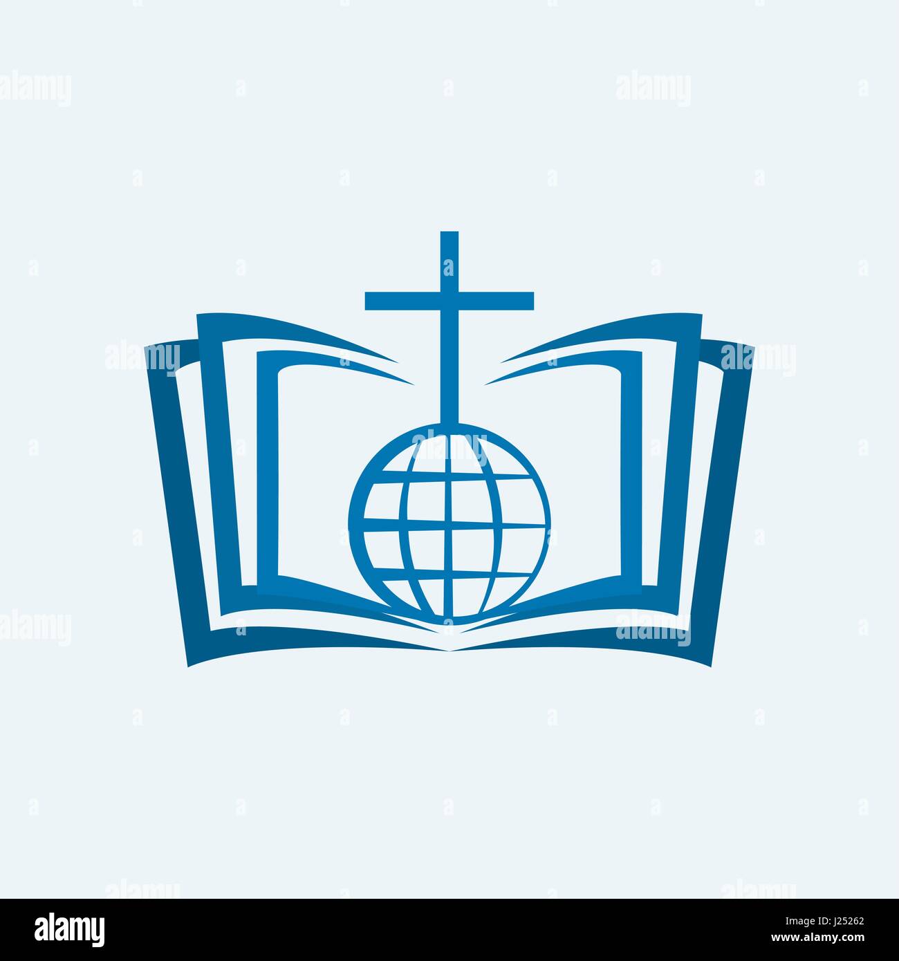 Logo de l'église. La Bible, le monde - le monde et la croix de Jésus ...