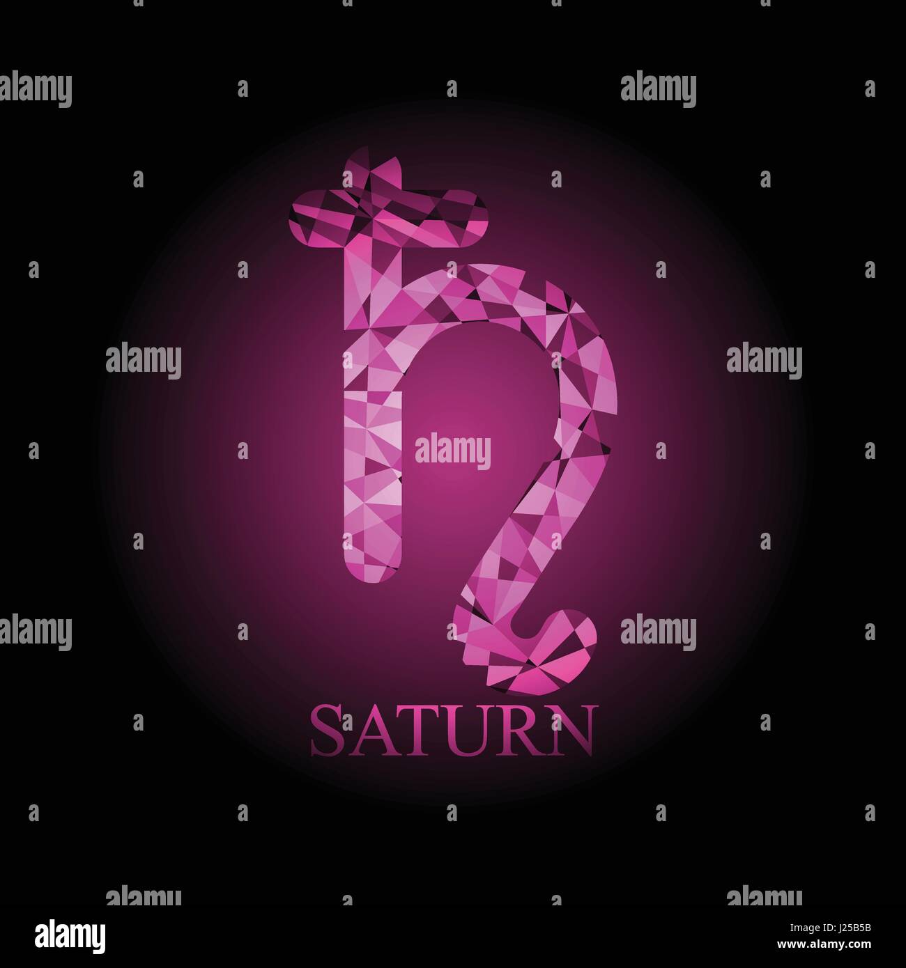 L'icône pourpre Saturne astronomie polygonale symbole vector ...