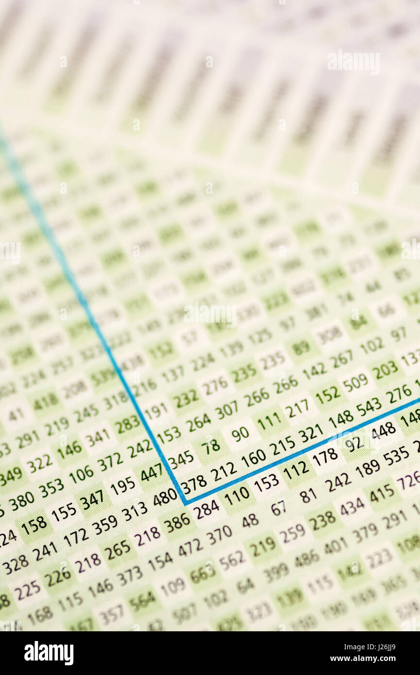 Tableau de conversion de distance pour mesurer un point à l'autre Photo ...