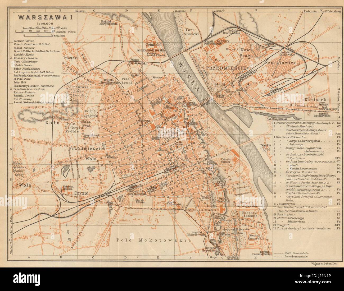 Je Varsovie ville / city plan miasta mapa. La Pologne. Warszawa. 1912 ...