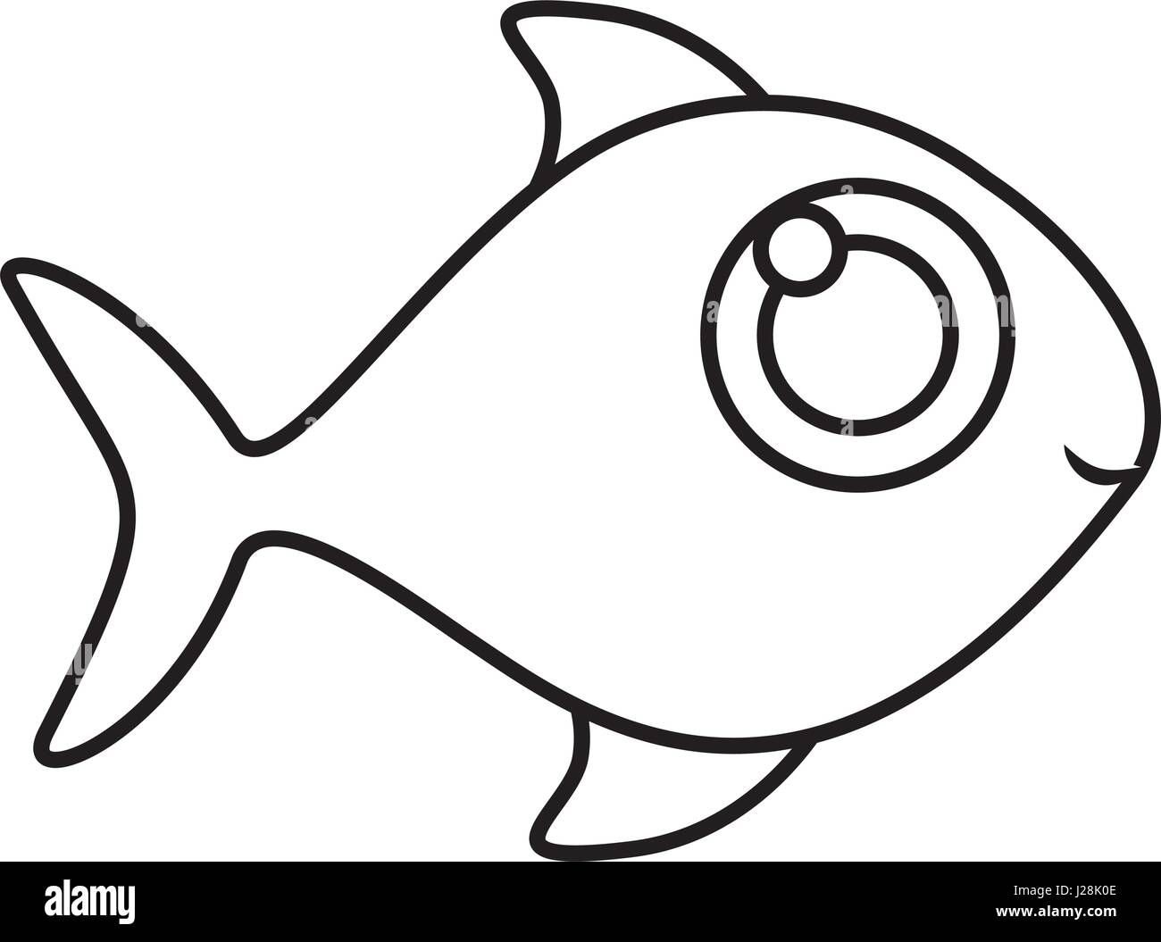 Poisson clown dessin Banque d'images noir et blanc - Alamy