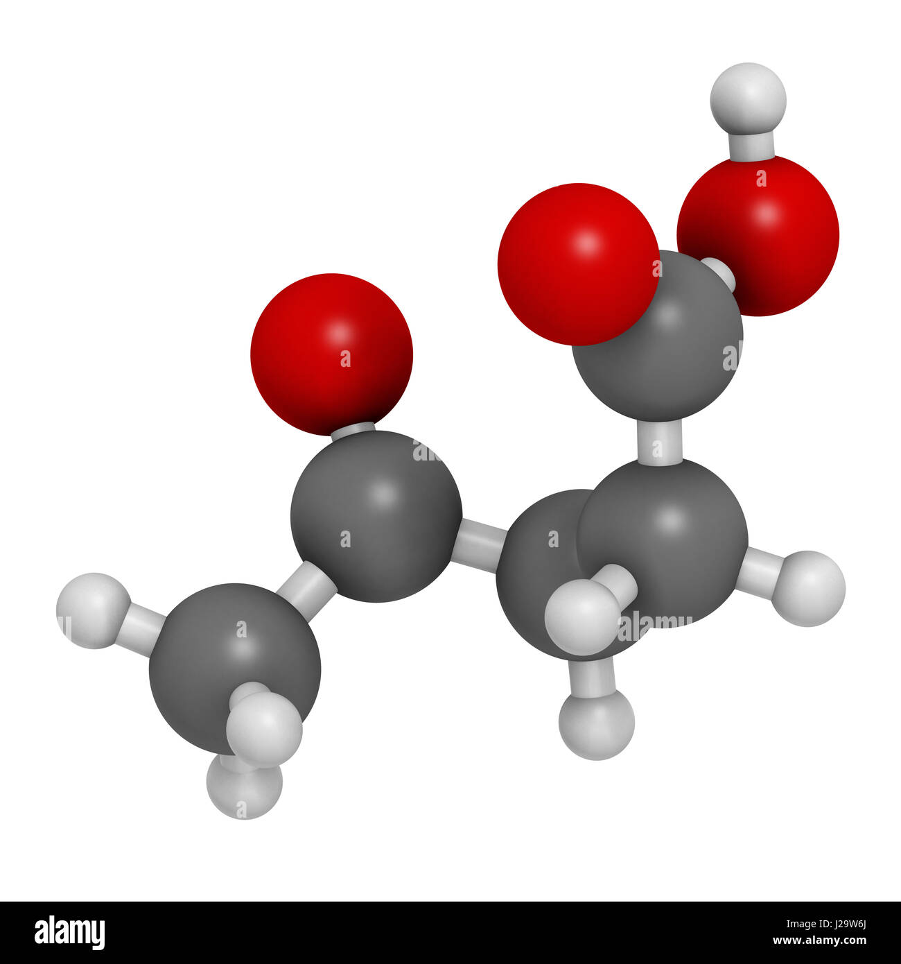 Molécule d'acide lévulinique. Faites par la dégradation de la cellulose ...