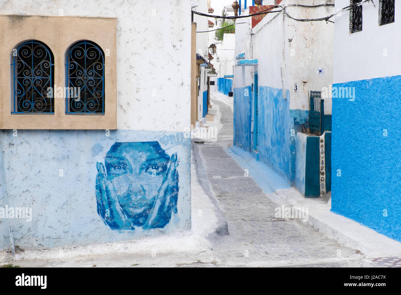 Maroc, Rabat, la vente, la Kasbah des Oudaias, les petites rues ...