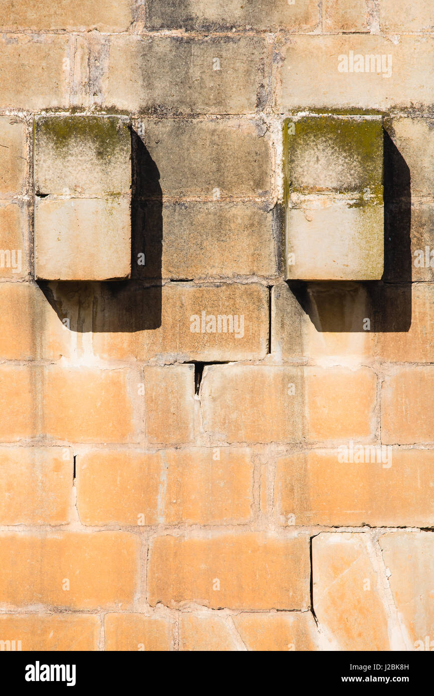 Détail de décoration en pierre simples à Malte (Maltais) dans les ...