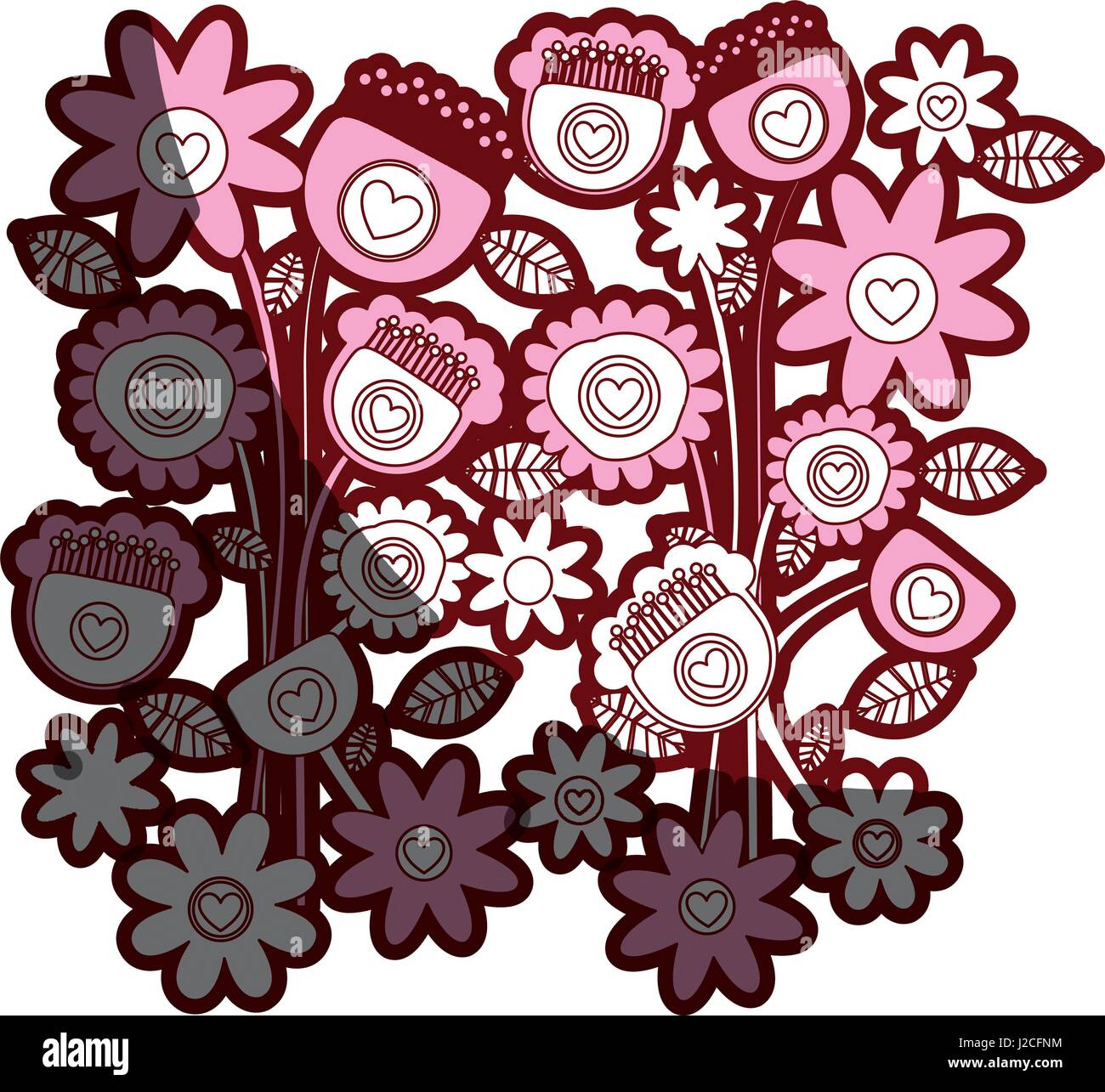 Mariage rouge et tournesol Banque d'images vectorielles - Alamy