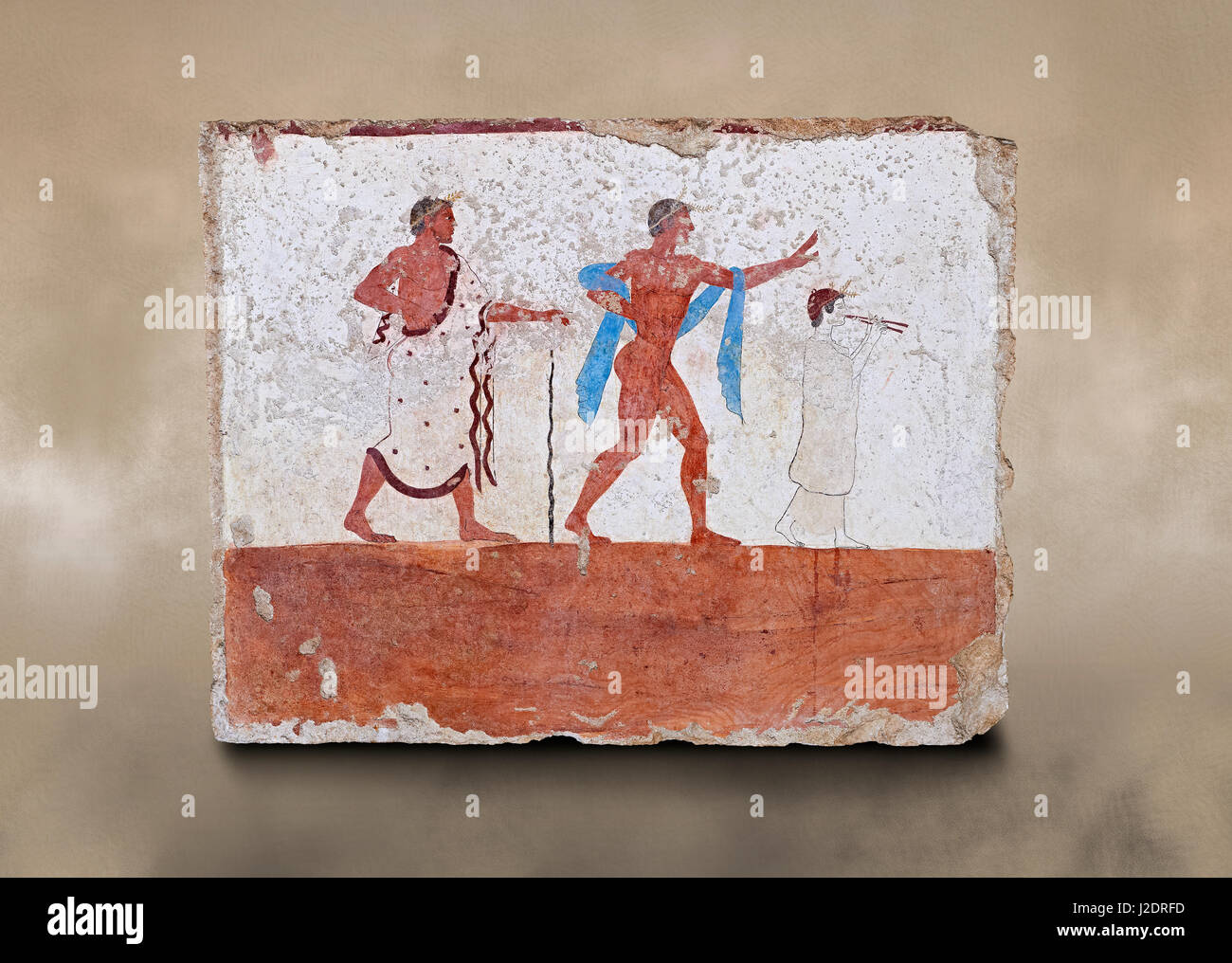 Fresque grecque sur l'intérieur de la Tombe du Plongeur [la Tomba del ...