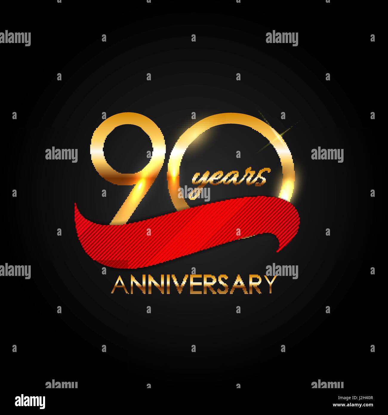 90 ans anniversaire modèle Vector Illustration Image Vectorielle Stock ...
