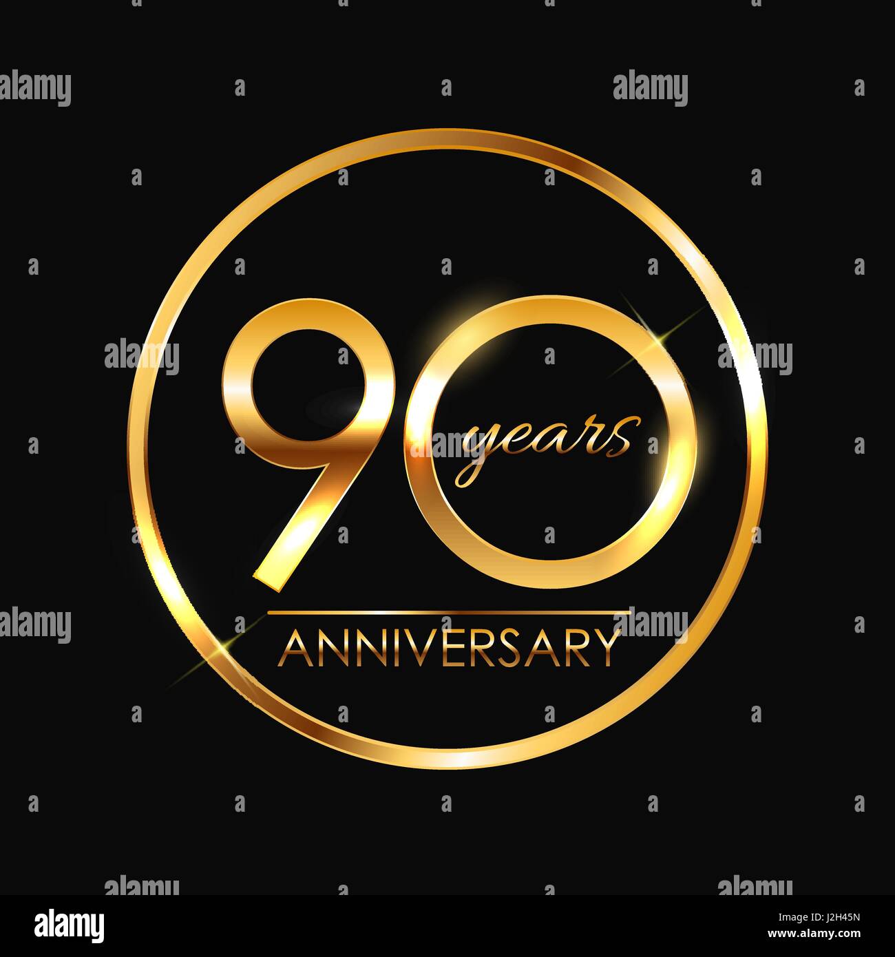 90 ans anniversaire modèle Vector Illustration Image Vectorielle Stock ...
