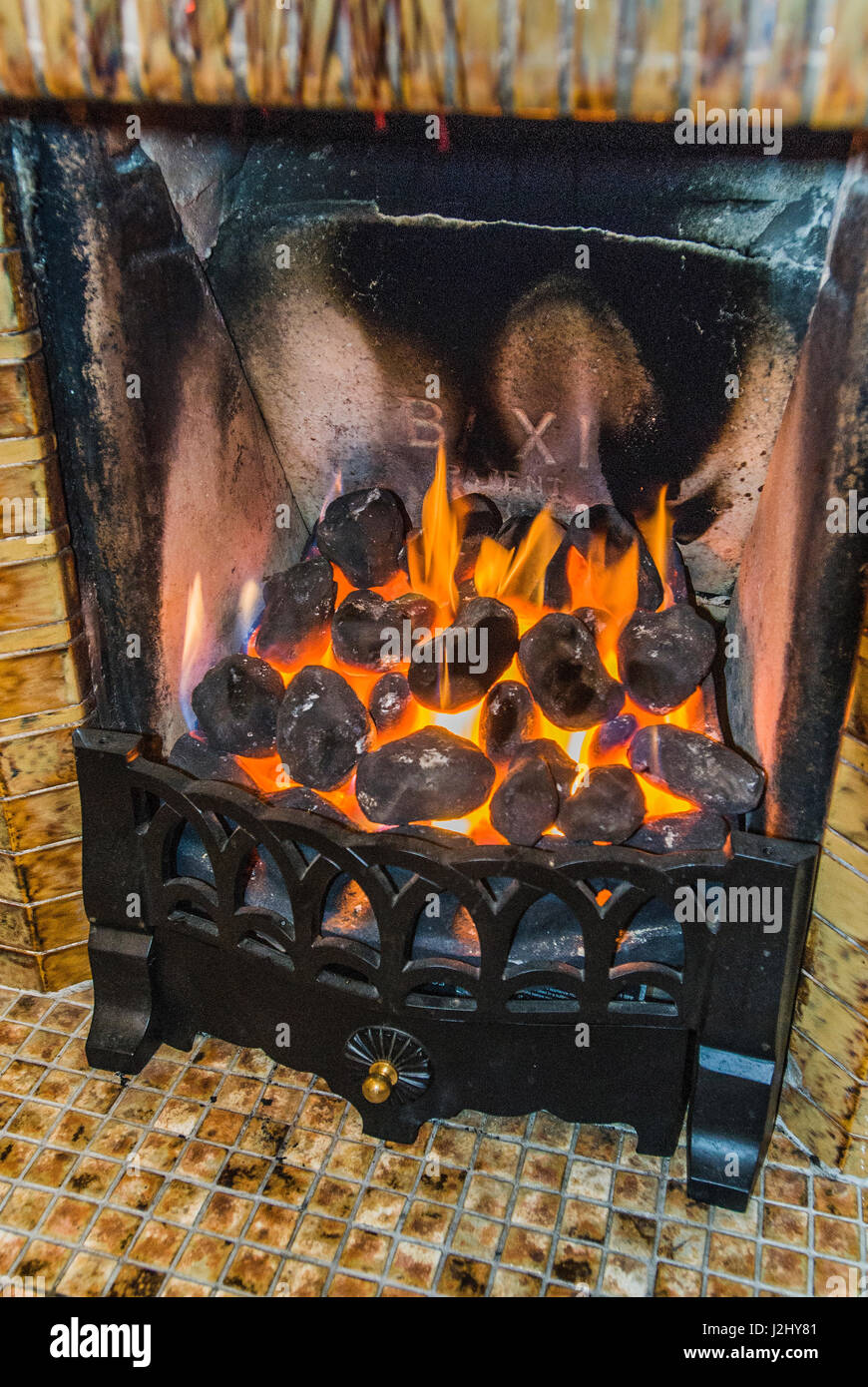 Coal effect gas fire Banque de photographies et d’images à haute ...