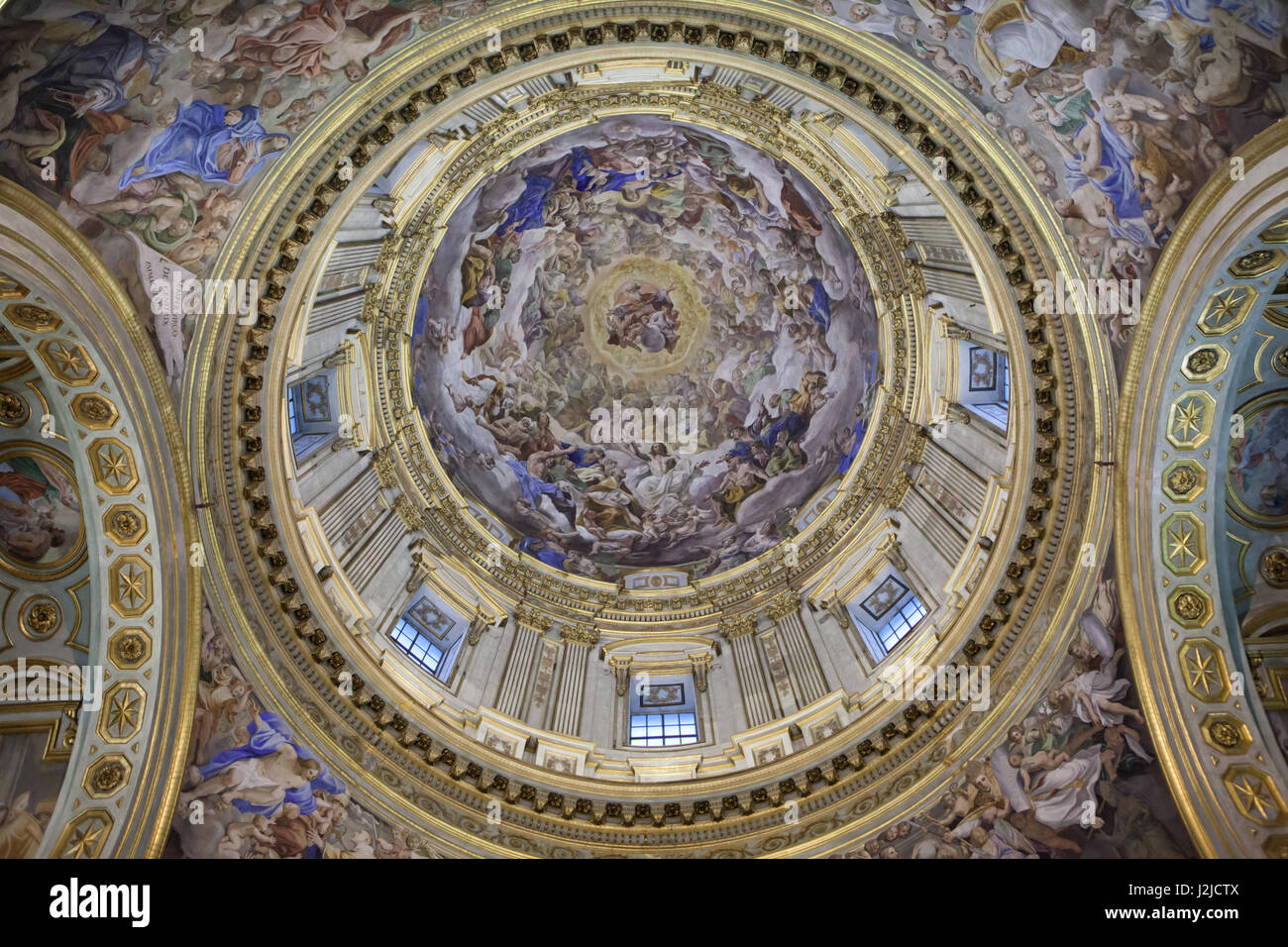 Fresque au plafond 'Le Paradis' par Baroque Italien peintre Giovanni ...