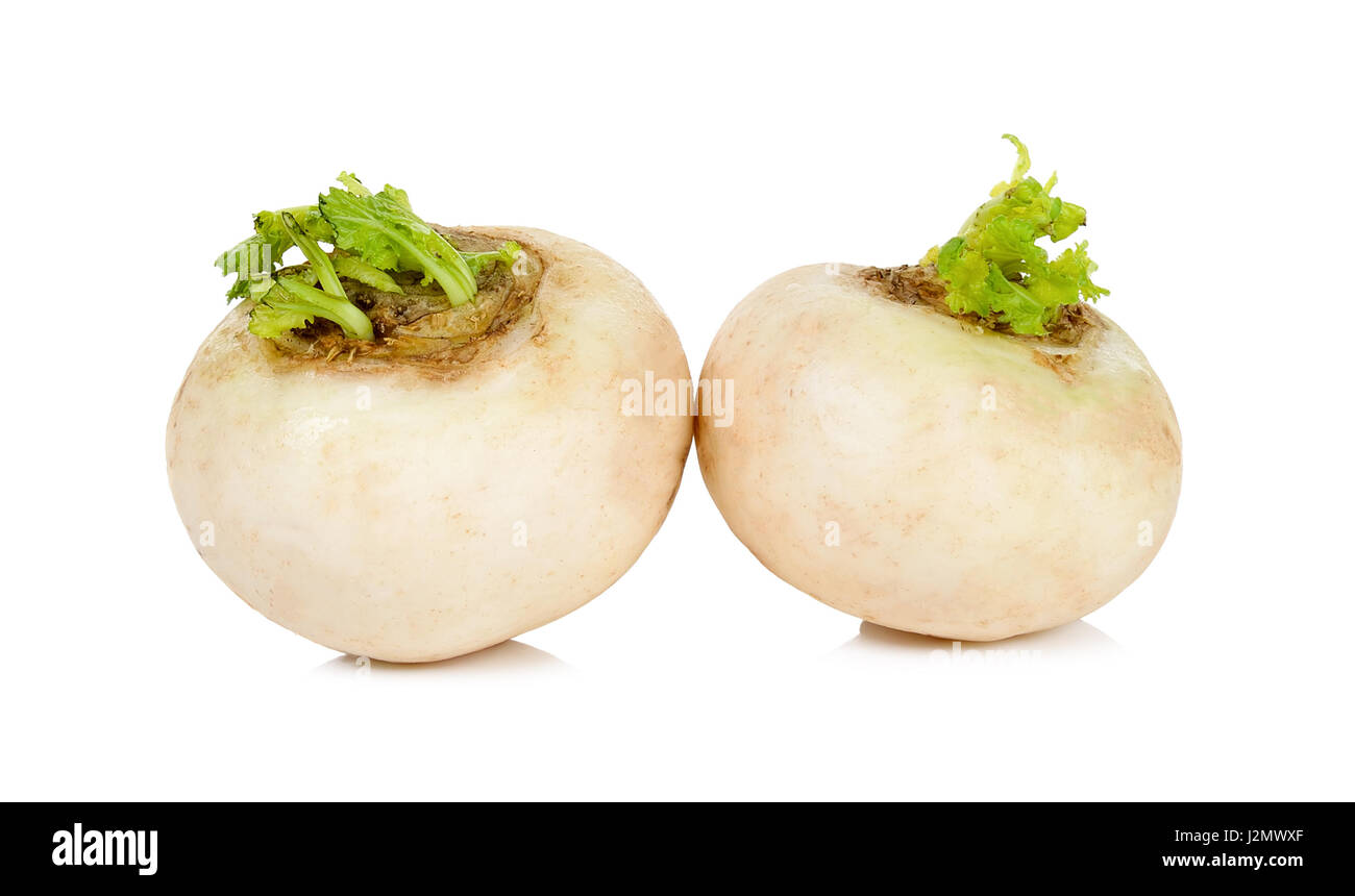 Mini navets blancs isolé sur fond blanc Photo Stock - Alamy