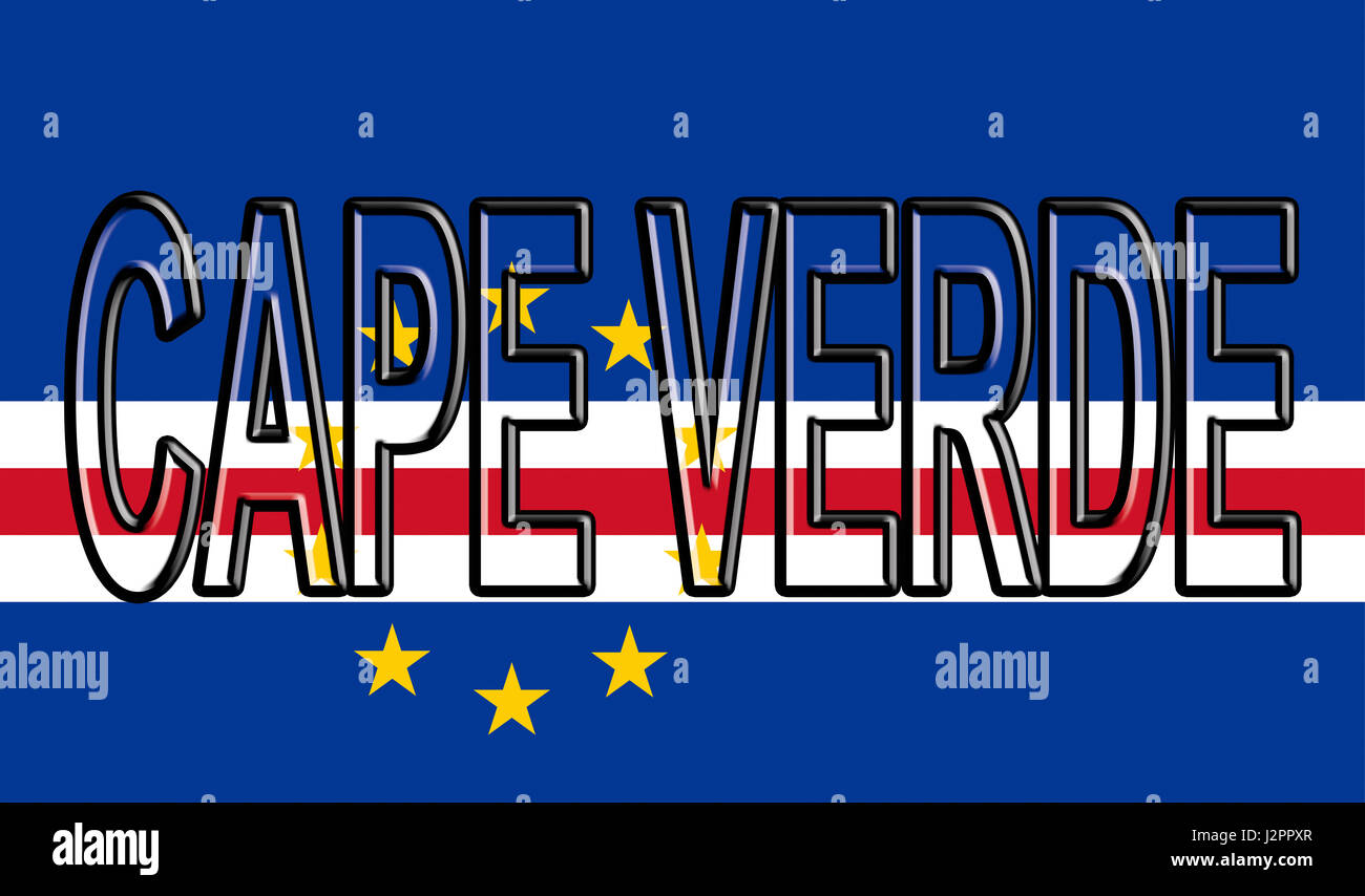Illustration du drapeau national du Cap-vert avec le pays écrit sur le ...