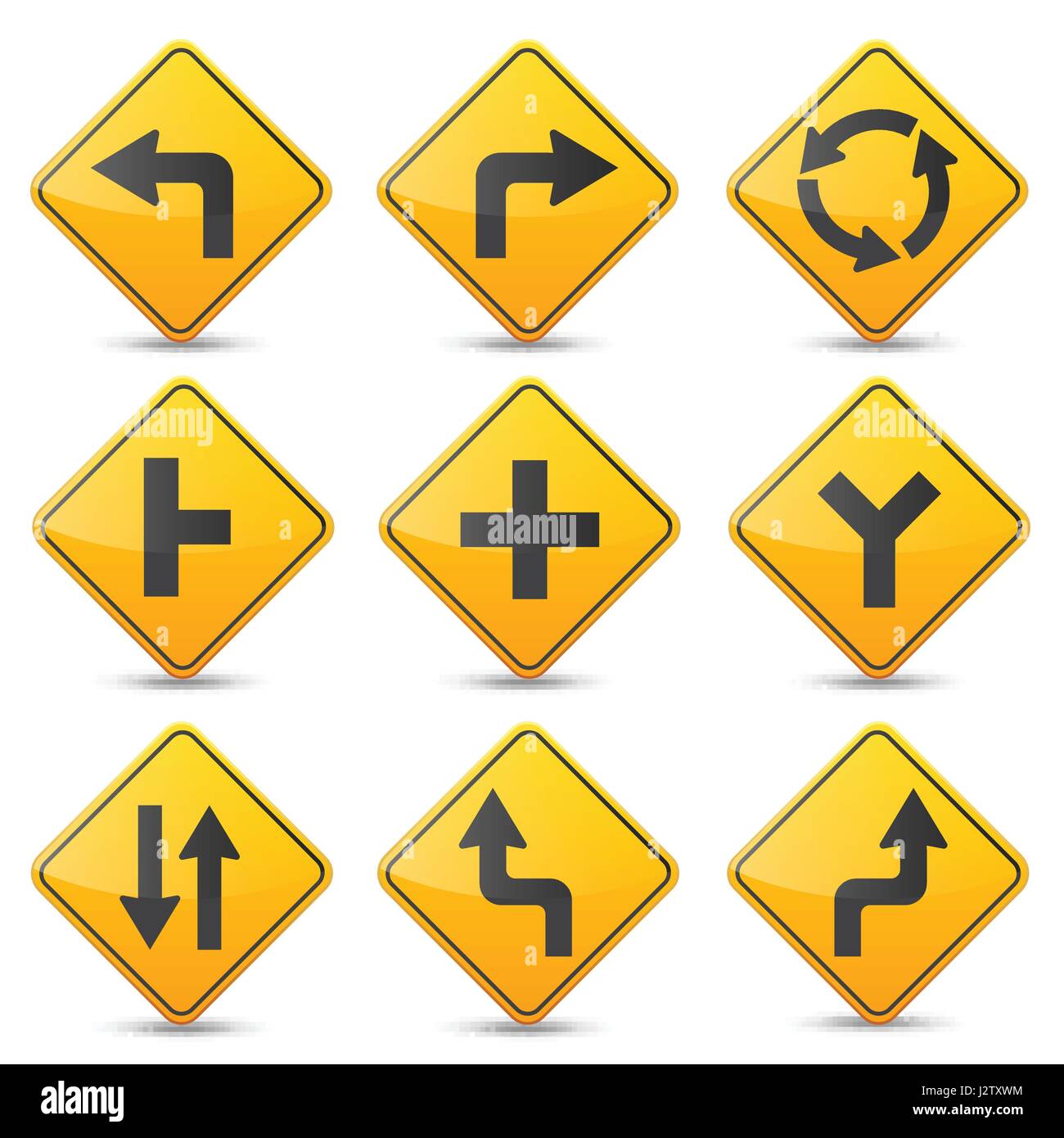 La signalisation routière collection isolé sur fond blanc. Contrôle de ...