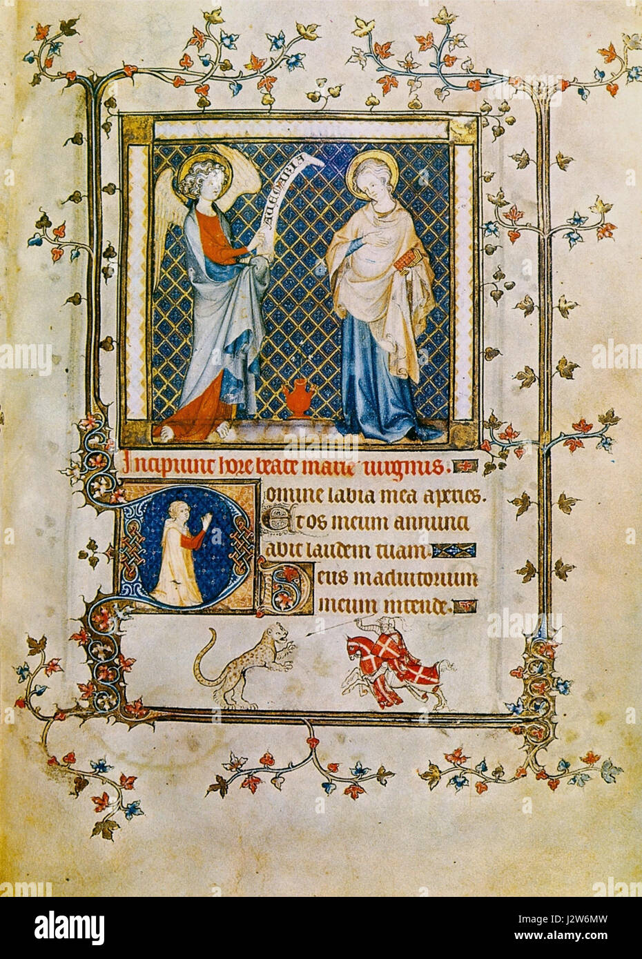 Atelier 9 de Jean Pucelle. De l'Annonciation. À partir de la miniature ...