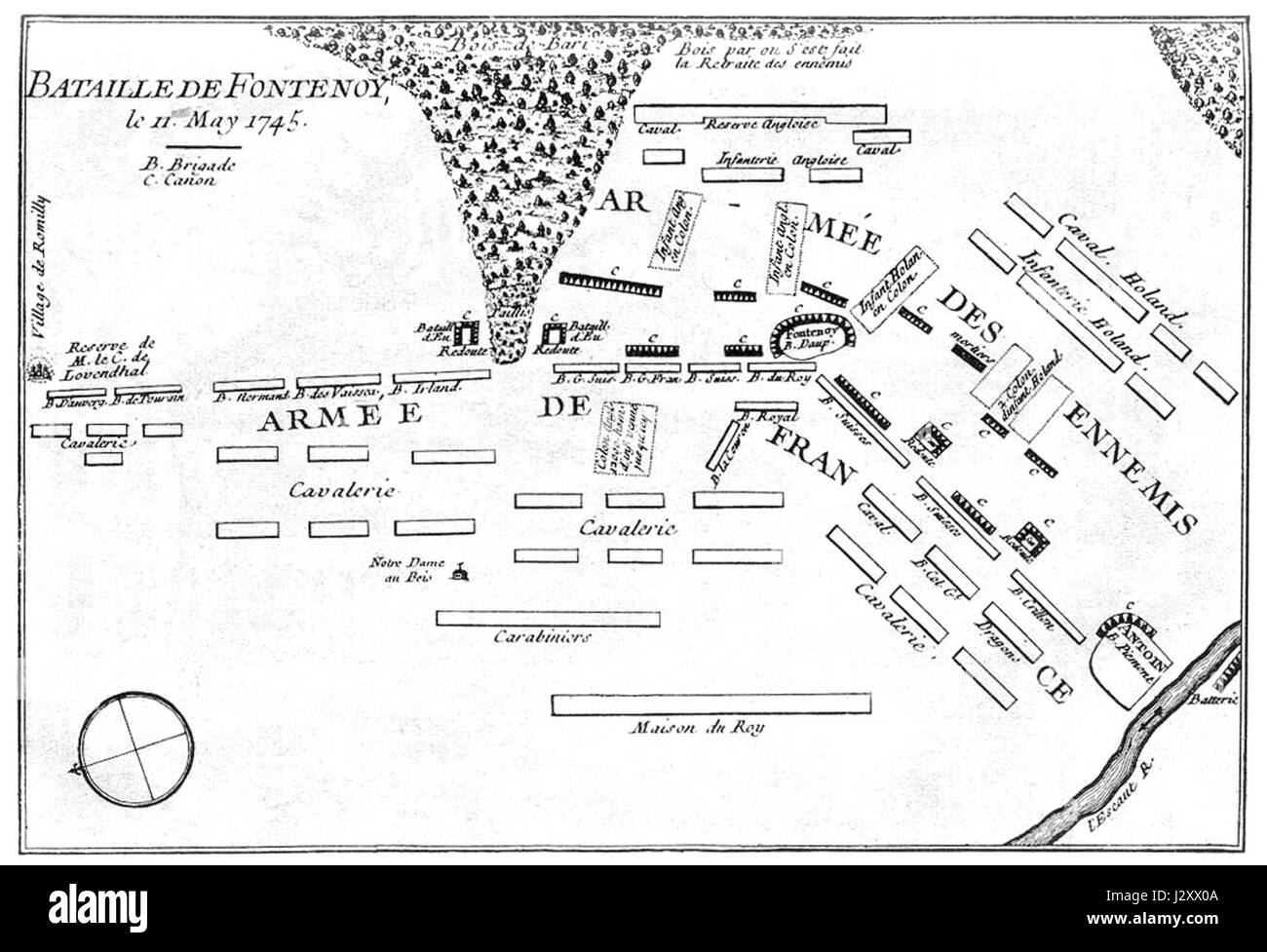 Plan of the battle of fontenoy Banque de photographies et d’images à ...