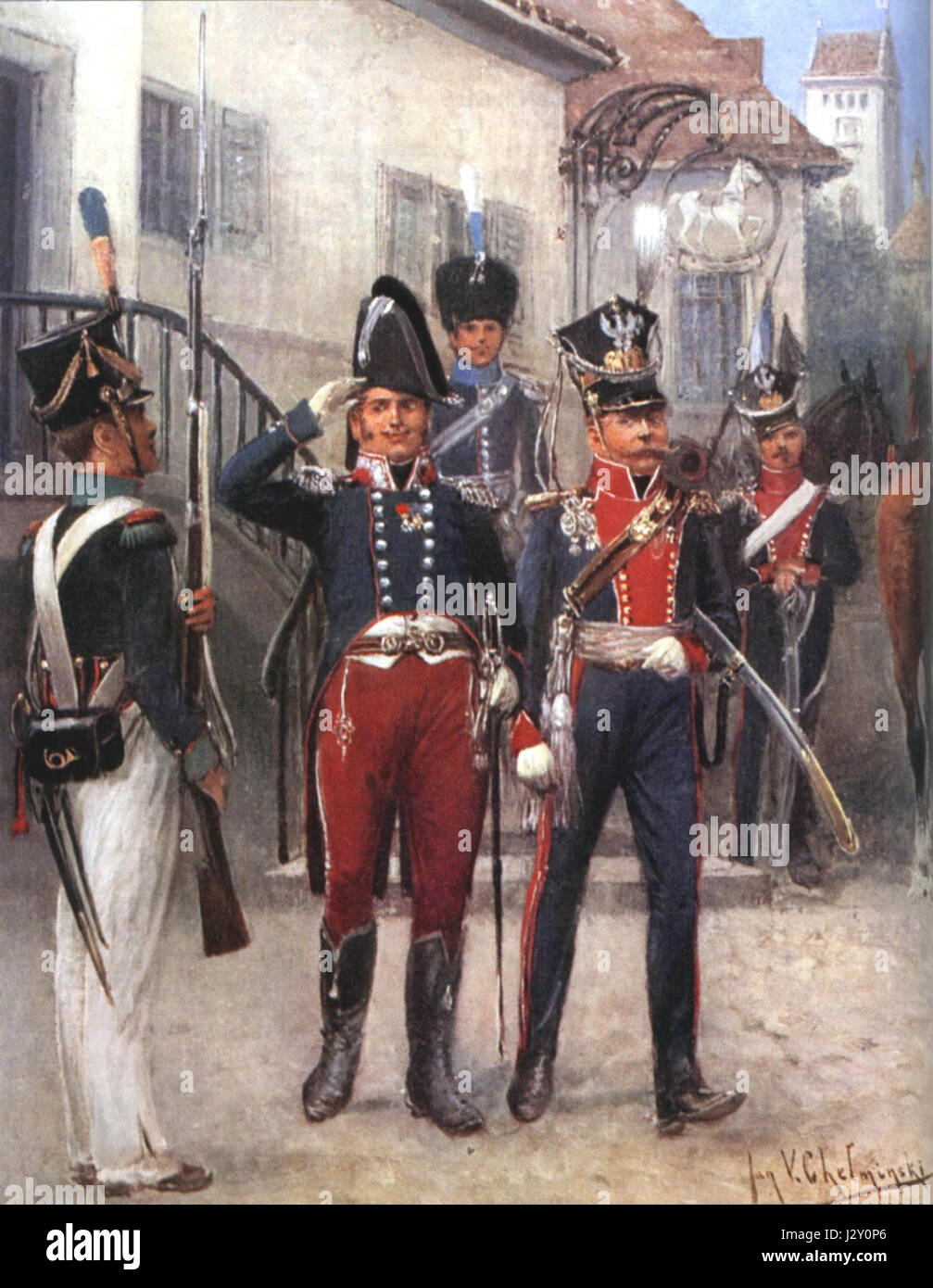 Le général de brigade et le colonel du 17e régiment de uhlans Photo ...