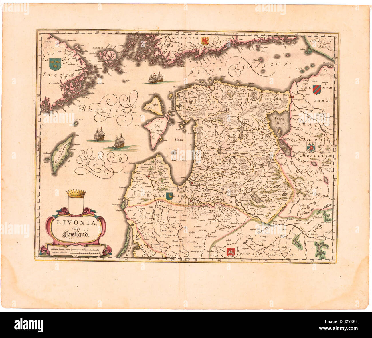 Livonia ancient map Banque de photographies et d’images à haute ...